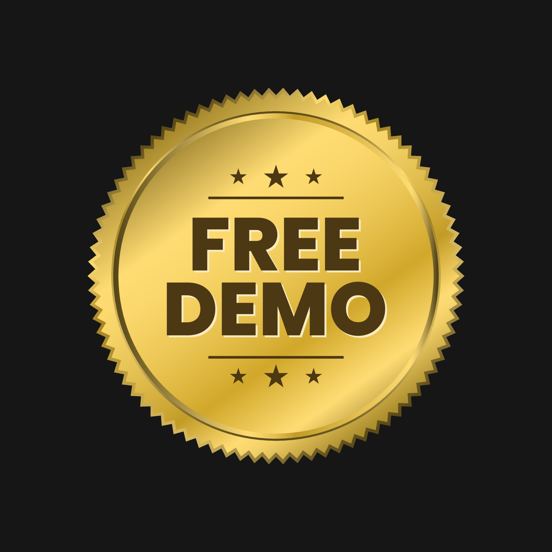 Free demo courses training golden premium icon label badge banner ... Free demo courses training golden premium icon label badge banner ...
