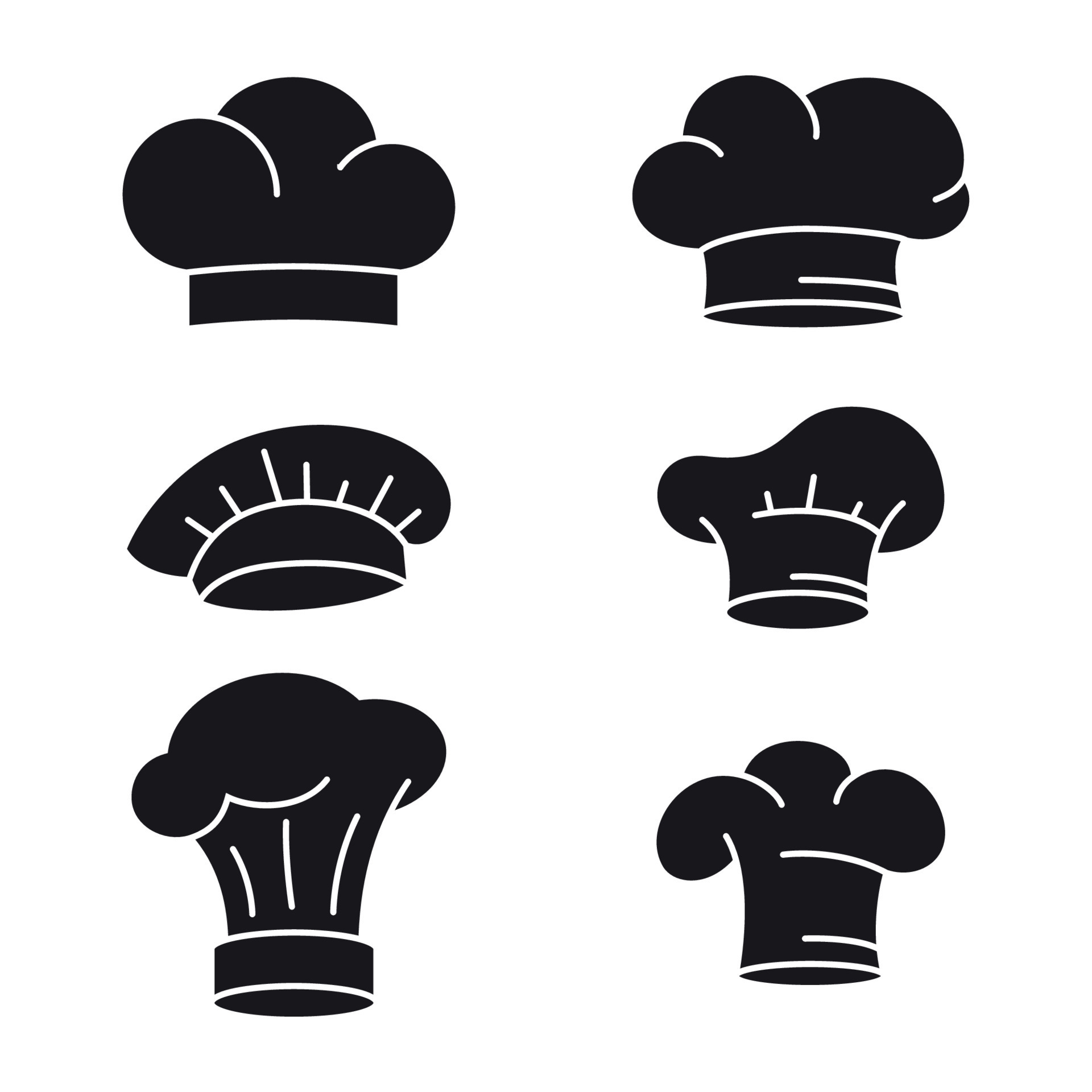 Chef hat icons set 17711016 Vector Art at Vecteezy