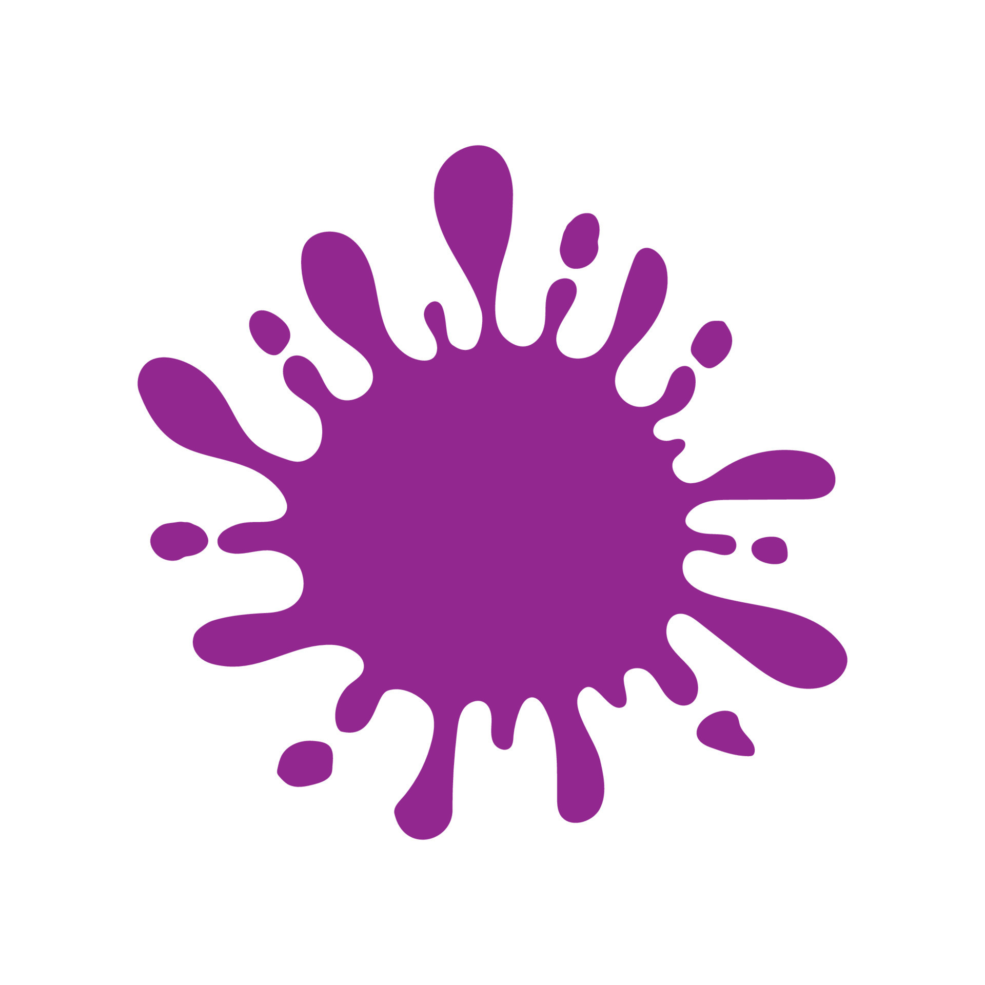 Purple ink drops, splashes, blotter spots, liquid paint drip, drop ... Purple ink drops, splashes, blotter spots, liquid paint drip, drop ...