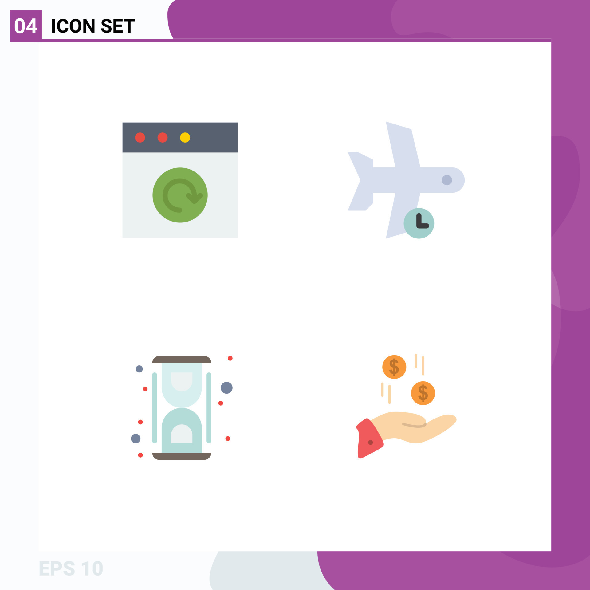 Stock Vector Icon Pack of 4 Line Signs and Symbols for app lab delay ...