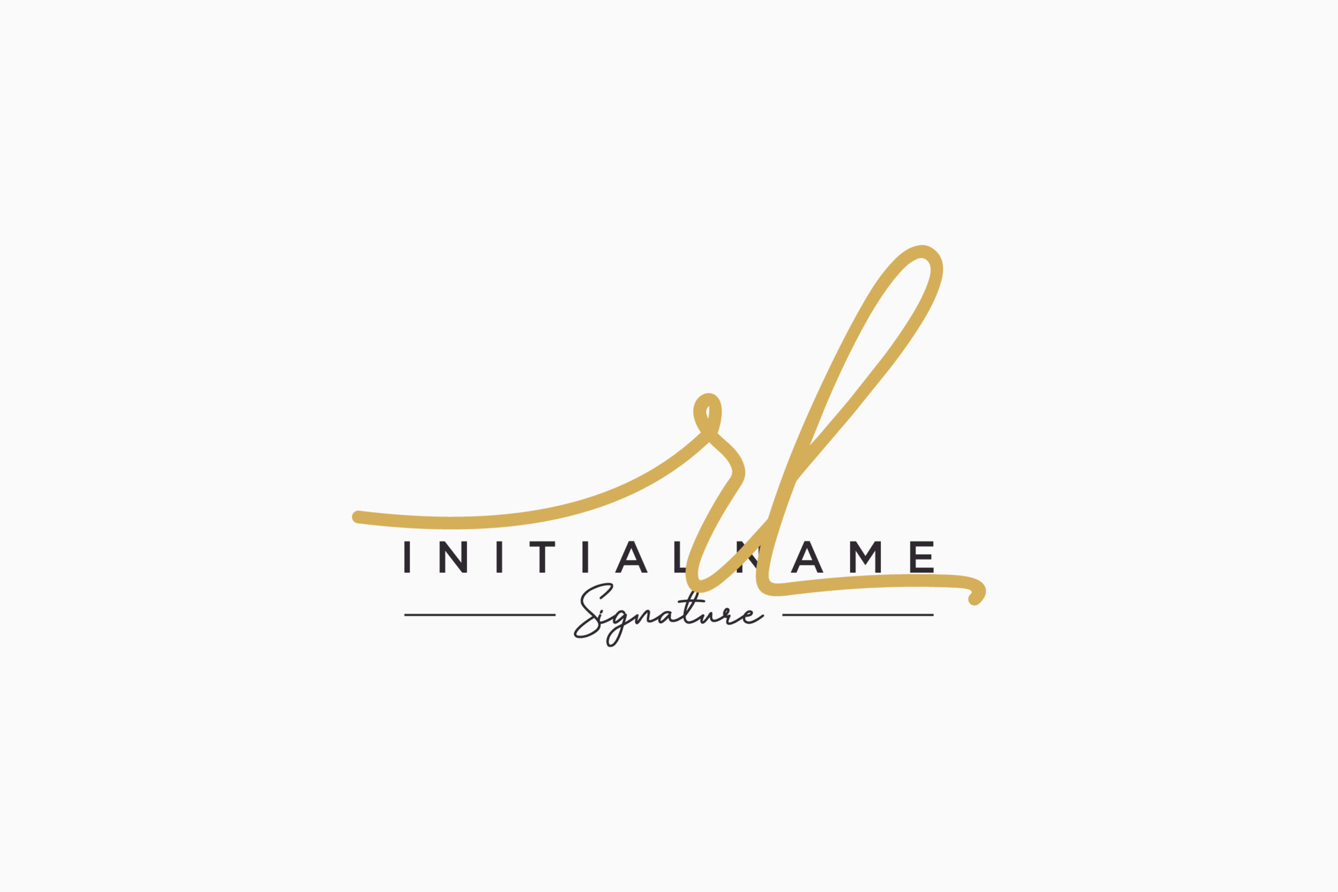 Initial Rl Signature Logo Template Vector Hand Drawn Calligraphy