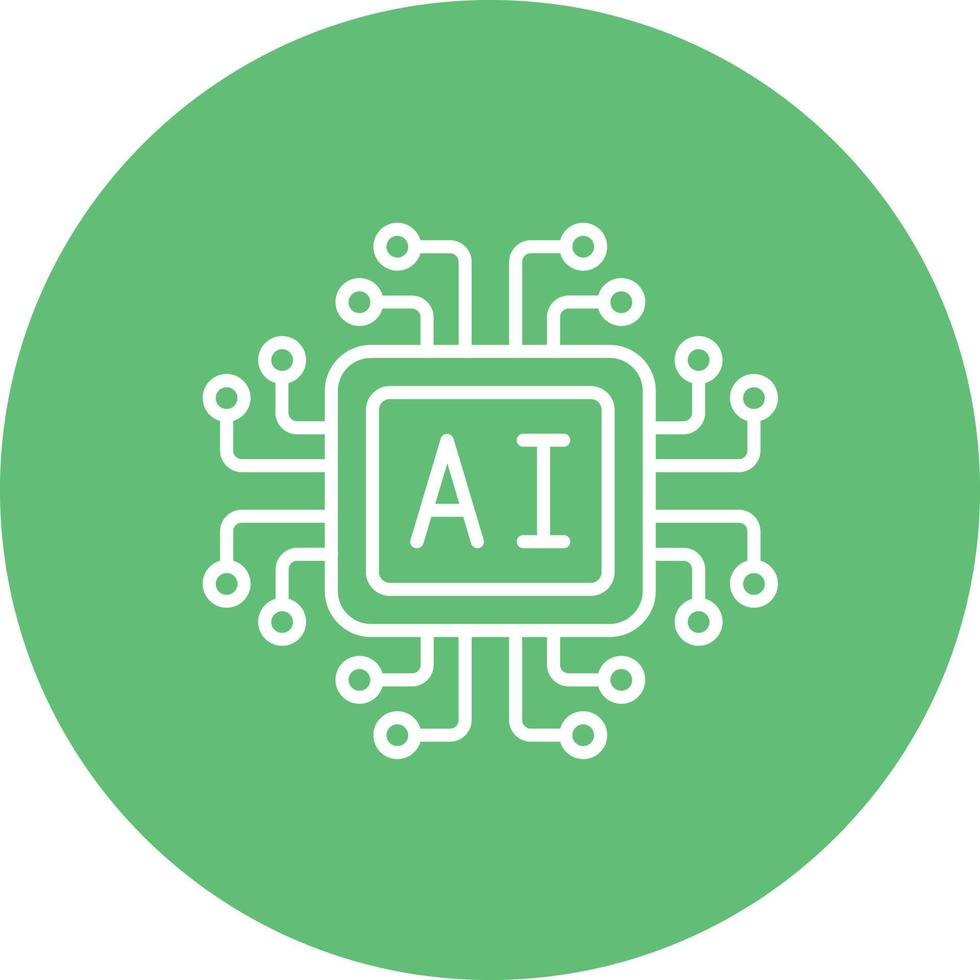 Artificial Intelligence Line Circle Background Icon 17717980 Vector Art ...