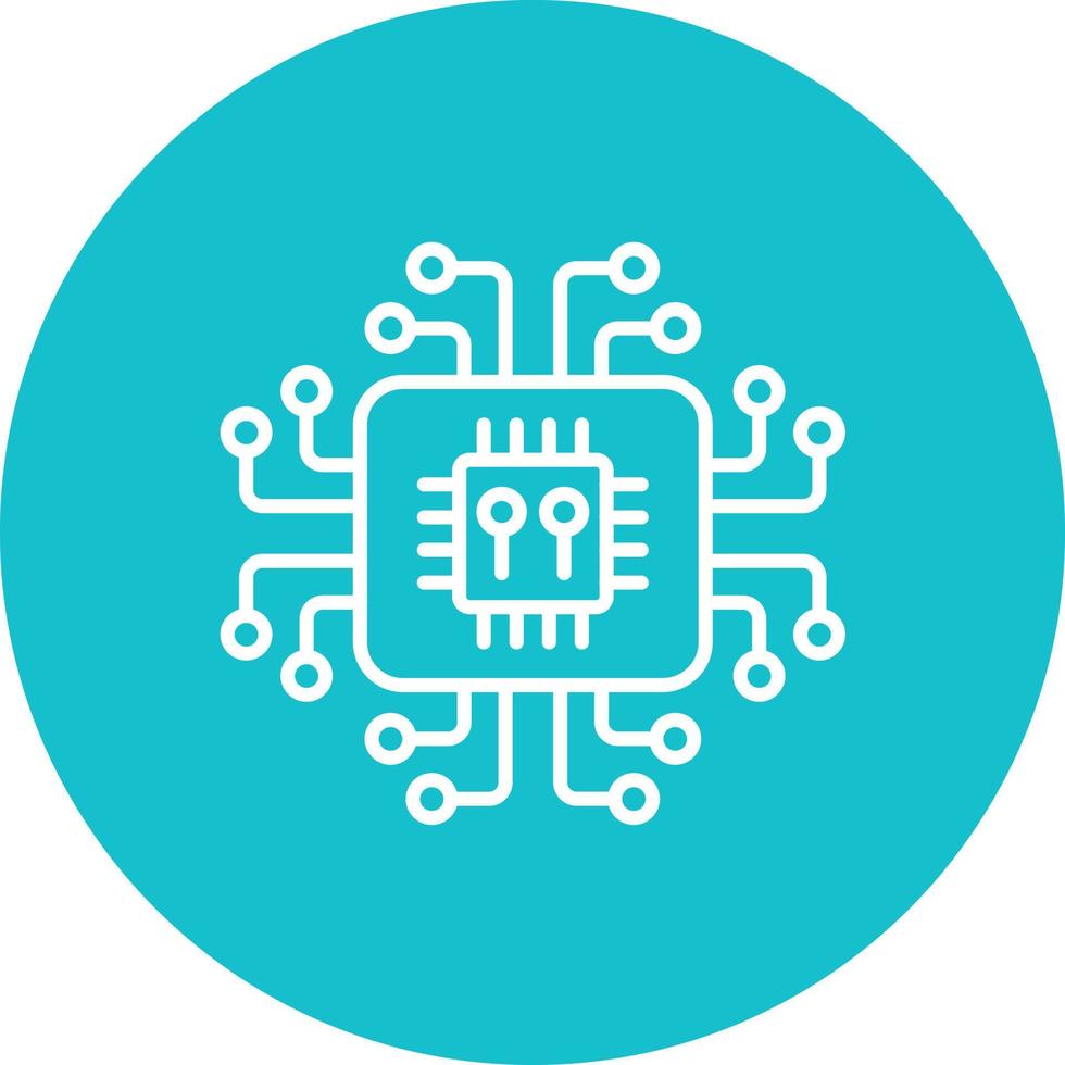 Processor Line Circle Background Icon 17718051 Vector Art at Vecteezy