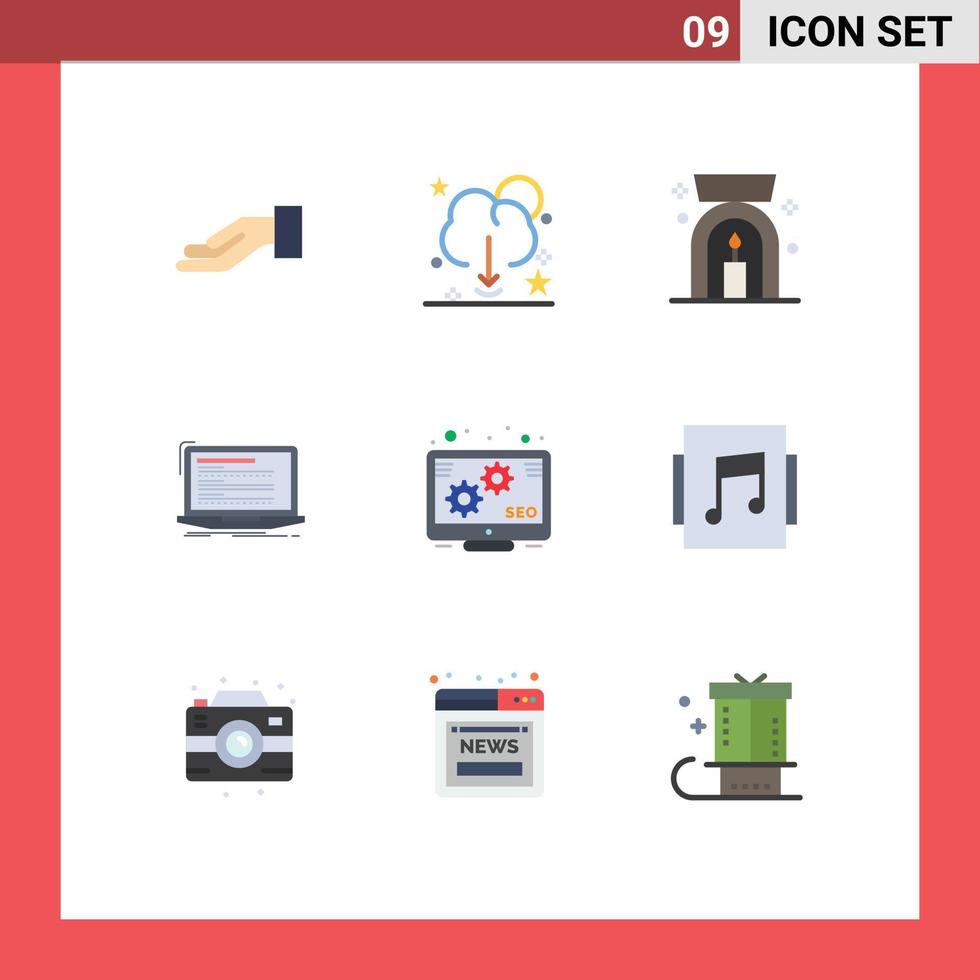 9 Flat Color Concept For Websites Mobile And Apps Promotion Script Aroma Spa Lamp Monoblock