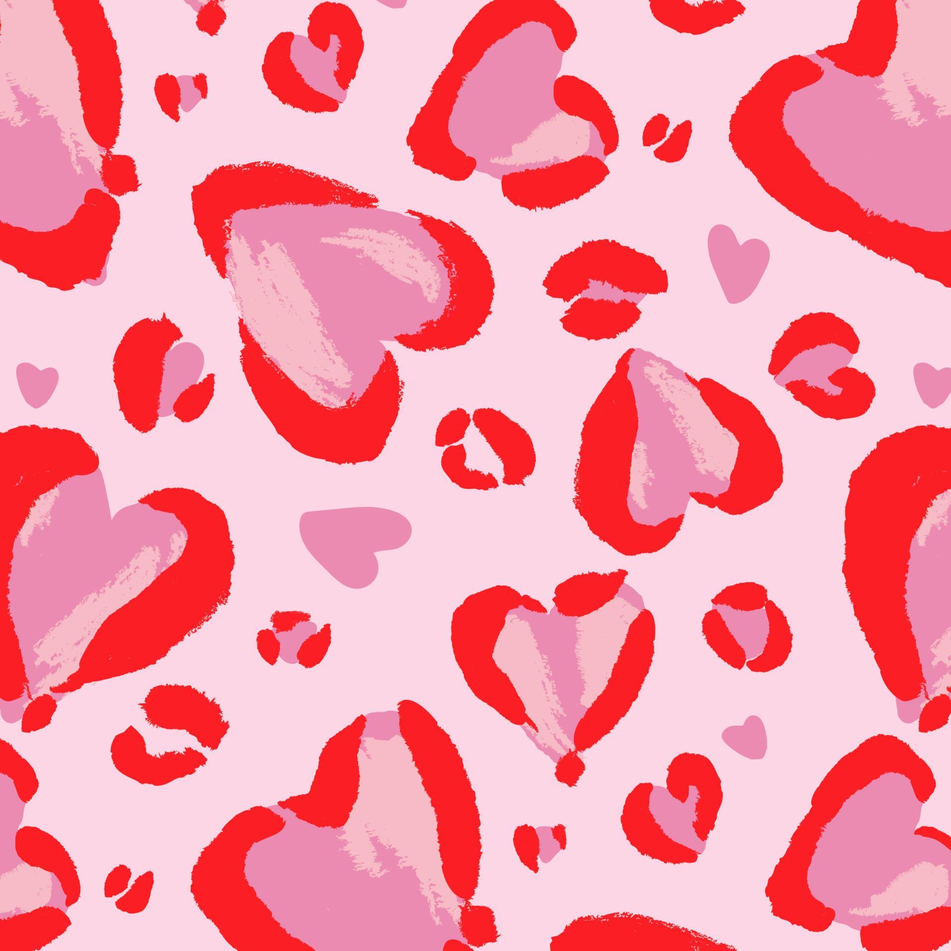 Leopard pattern. Seamless vector print. Valentine's Day February 14th ...