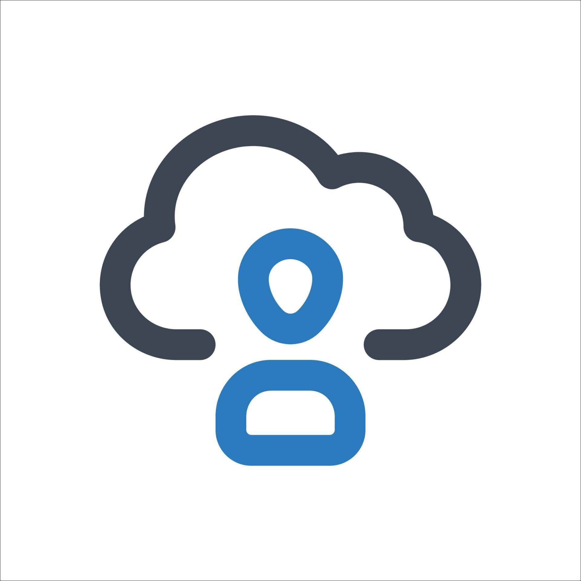 Cloud User icon - vector illustration . Cloud, User, Account, icon ...