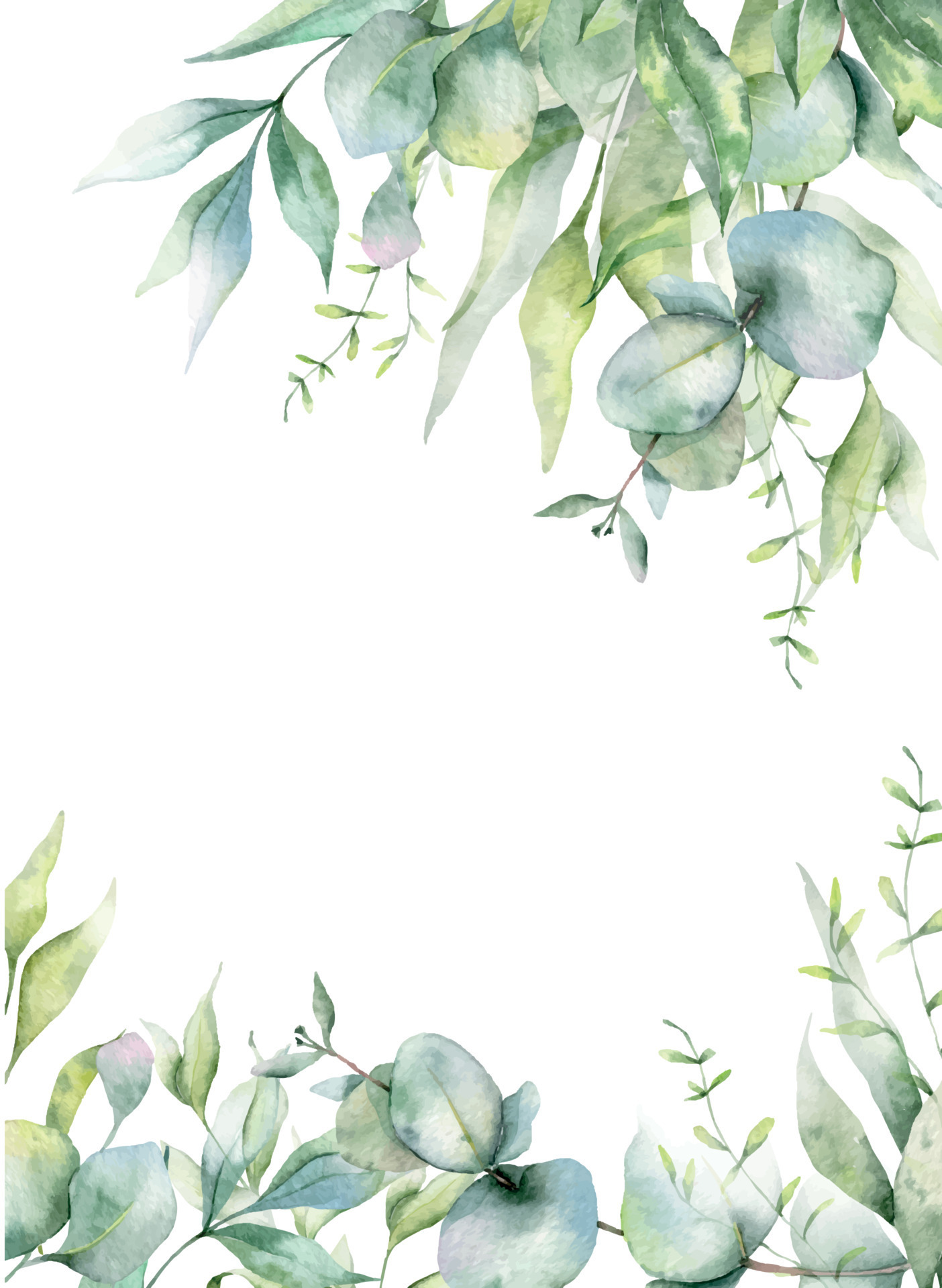 Eucalyptus Frame Watercolor, Floral Frame, Greenery Frame, Floral ... Eucalyptus Frame Watercolor, Floral Frame, Greenery Frame, Floral ...