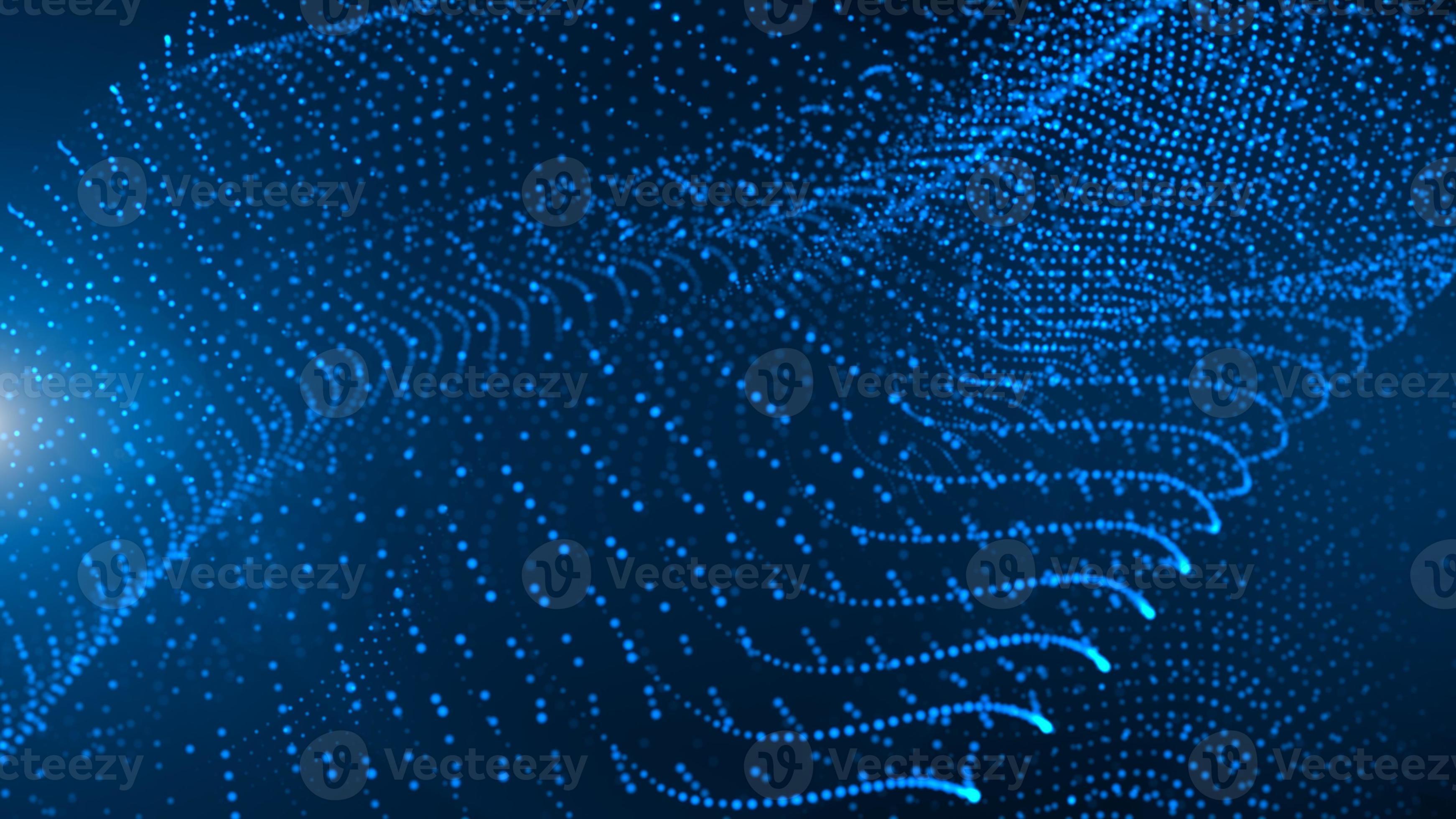 fondo de textura de degradado de pantalla de luz de onda azul de punto. fondo digital de big ...