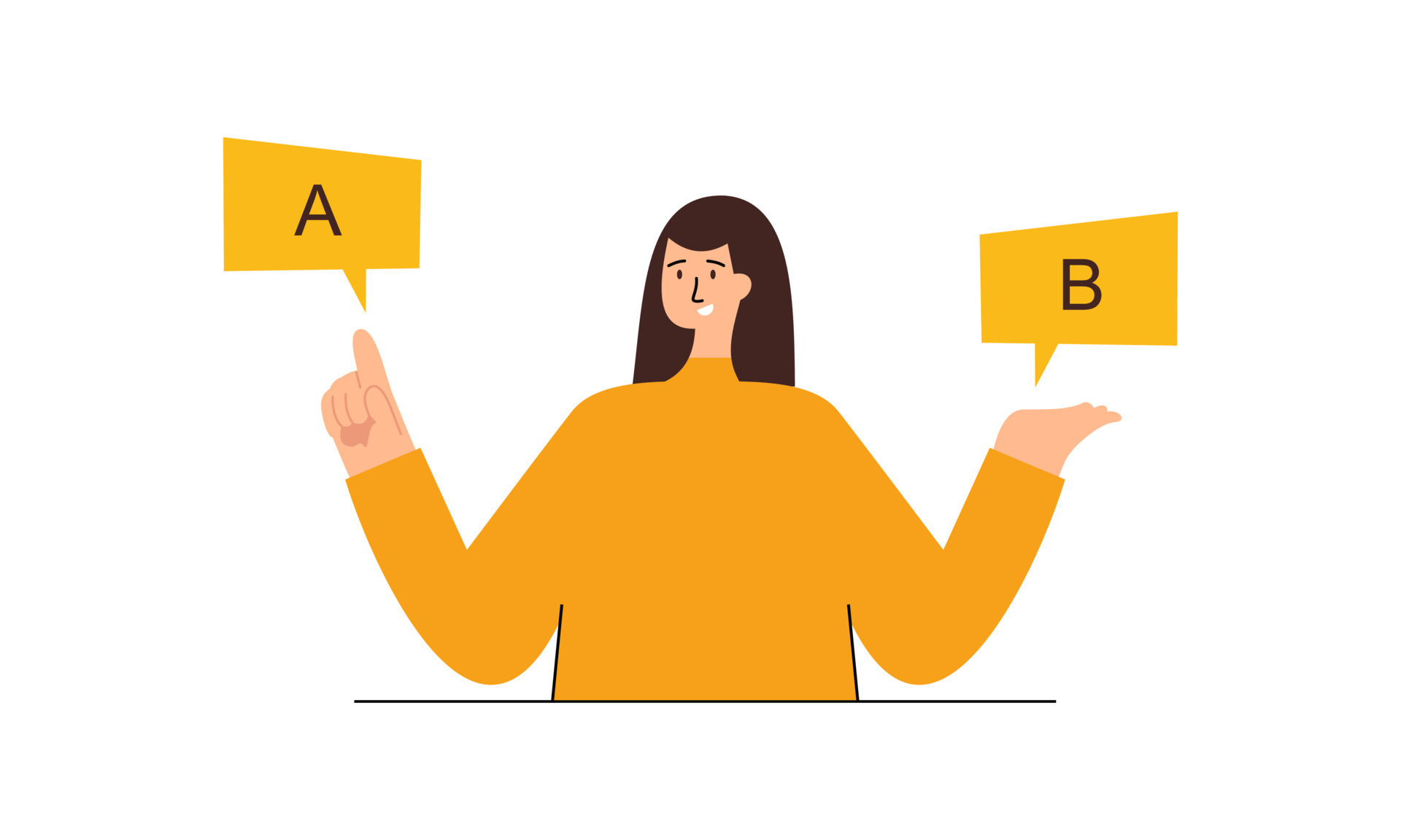 Choice Between Two Options Concept Dilemma Concept Puzzled Questioned Man Doubting Deciding