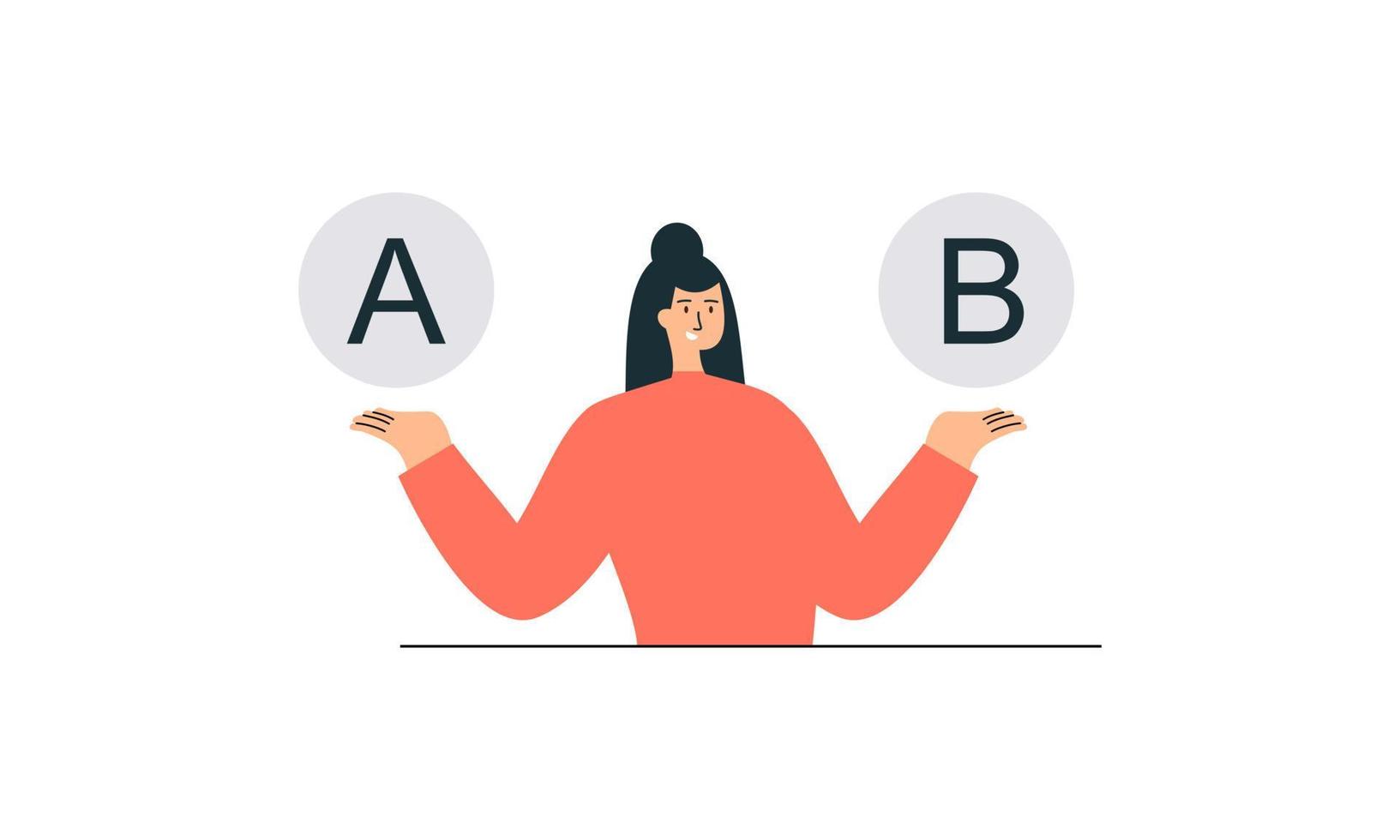 Choice between two options concept. Dilemma concept. Puzzled questioned ... Choice between two options concept. Dilemma concept. Puzzled questioned ...