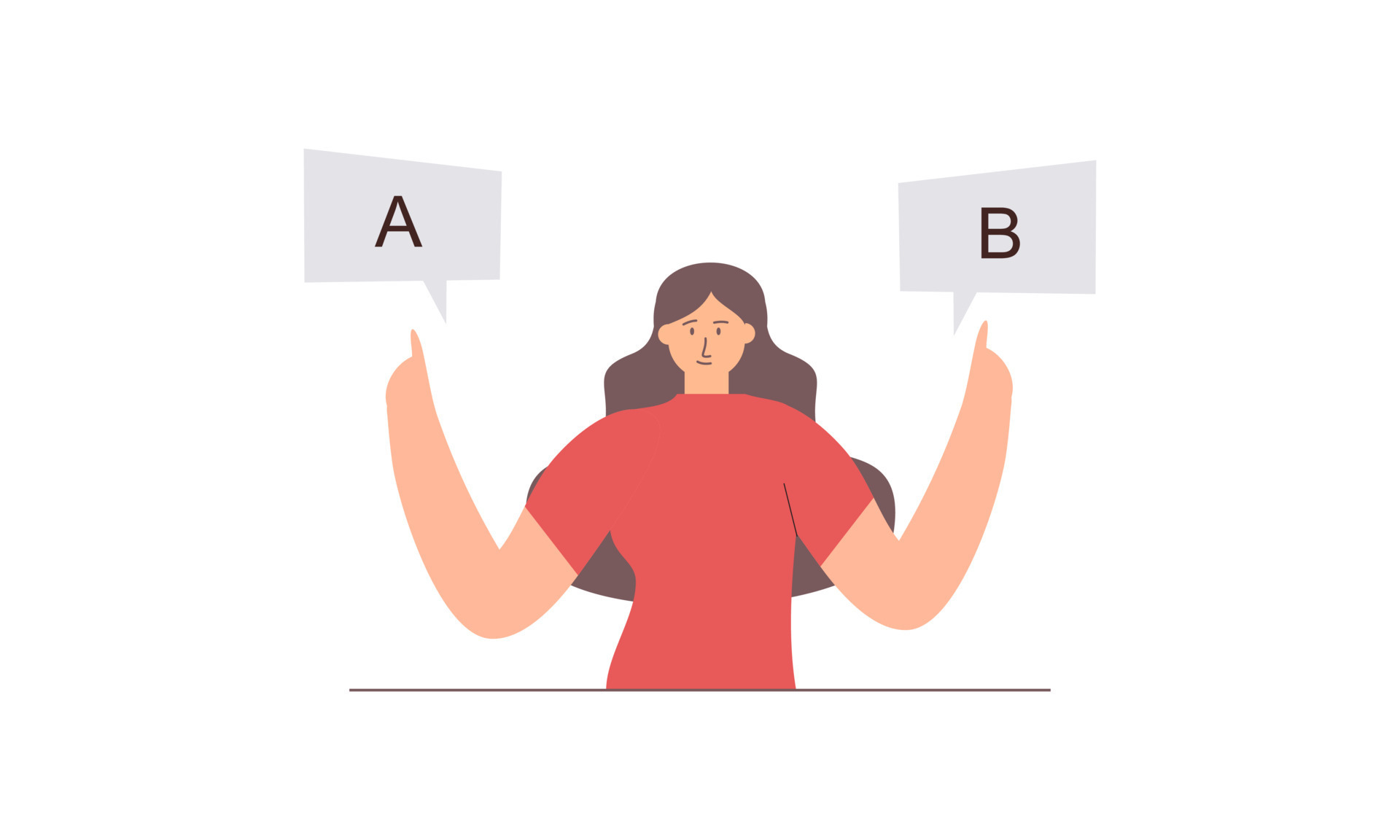 Choice Between Two Options Concept Dilemma Concept Puzzled Questioned Man Doubting Deciding