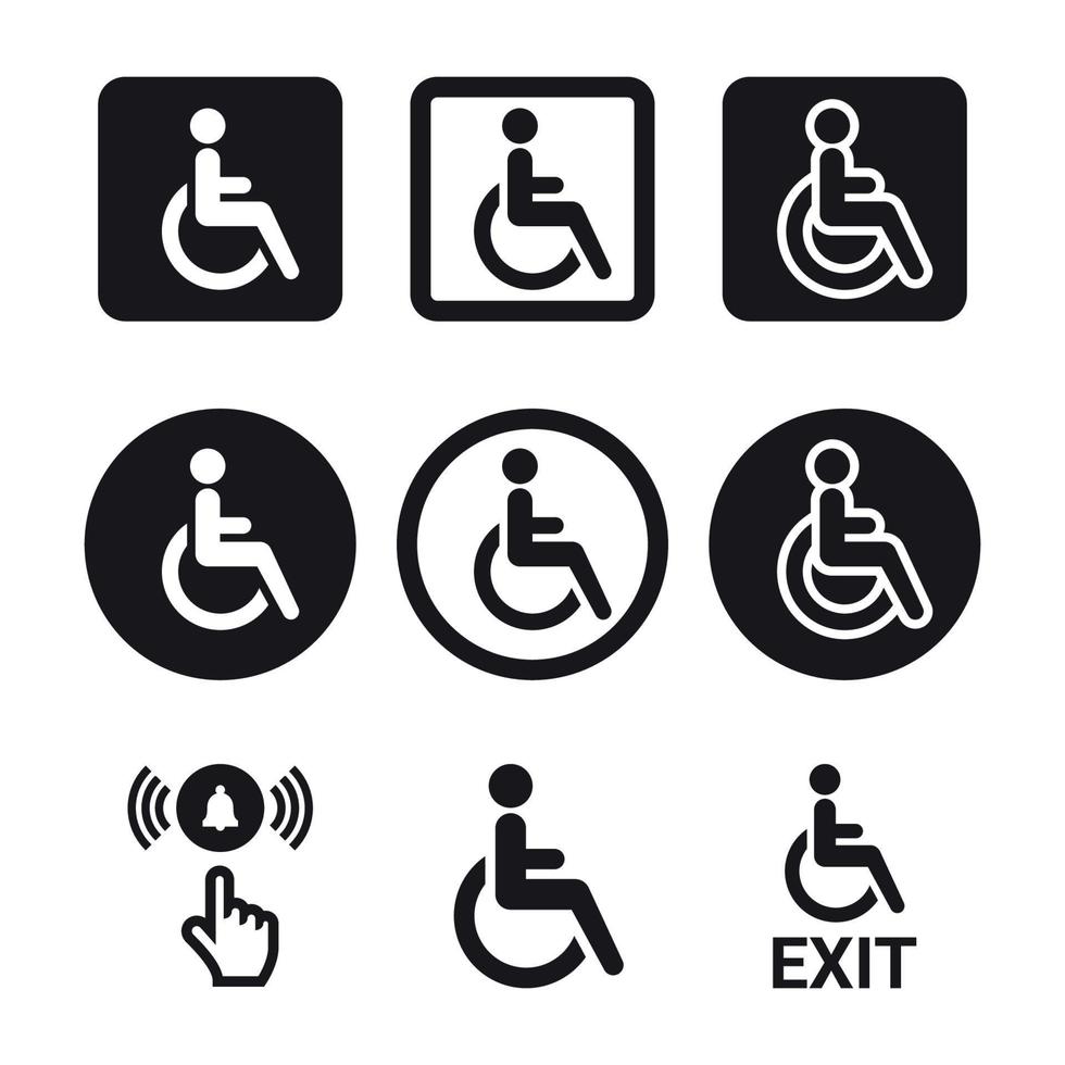 Disabled icons set. Black and white signs 17735158 Vector Art at Vecteezy Disabled icons set. Black and white signs 17735158 Vector Art at Vecteezy