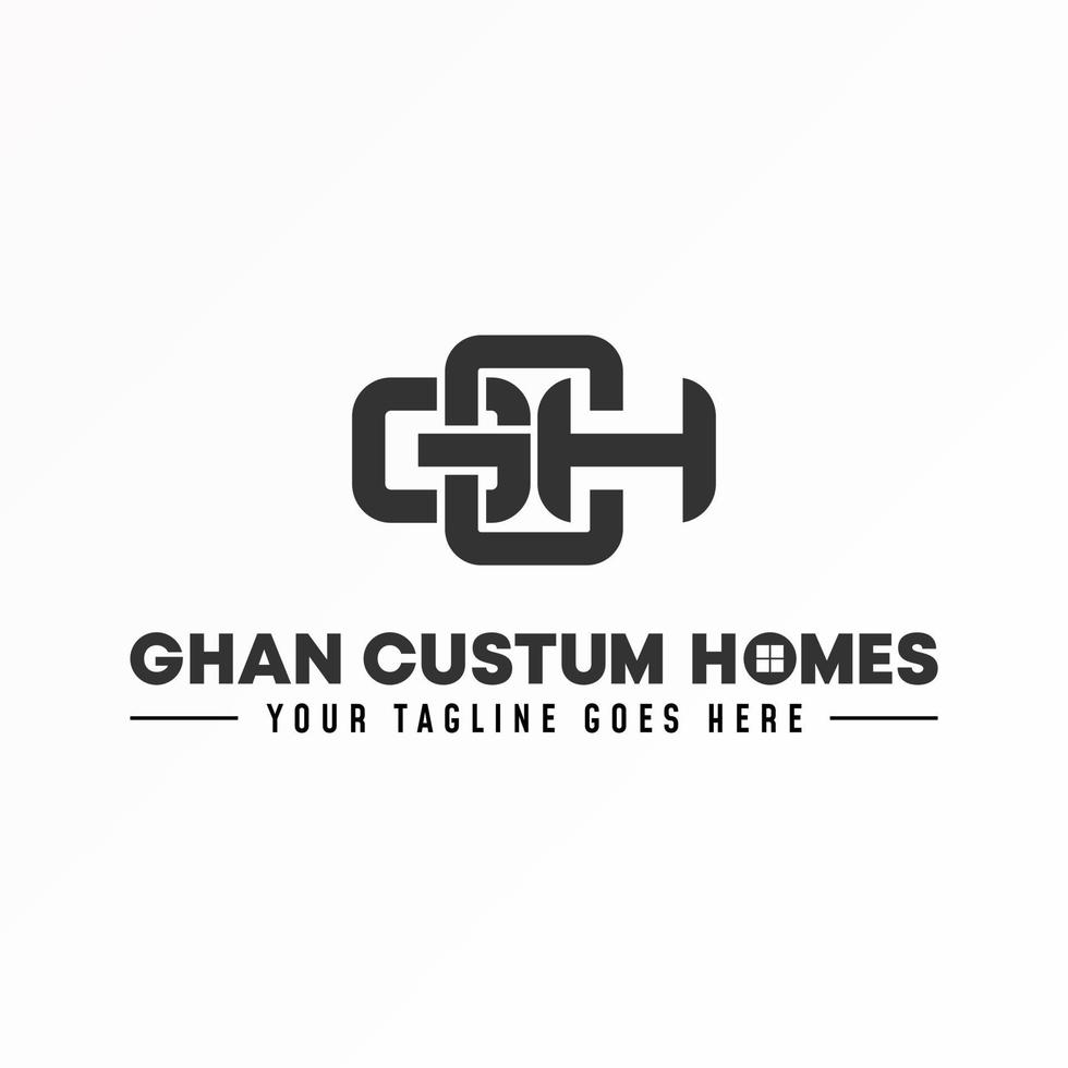 Letter or word GCH sans serif font in connected image graphic icon logo design abstract concept ...