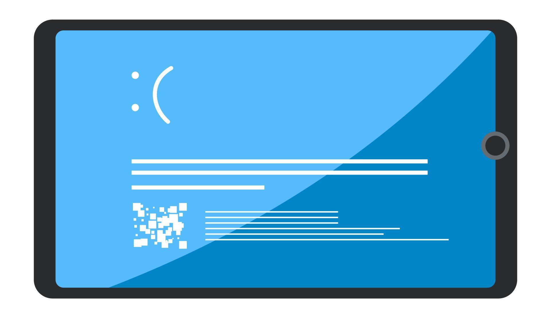 Broken electronic device, tablet showing error 17740425 Vector Art at ... Broken electronic device, tablet showing error 17740425 Vector Art at ...