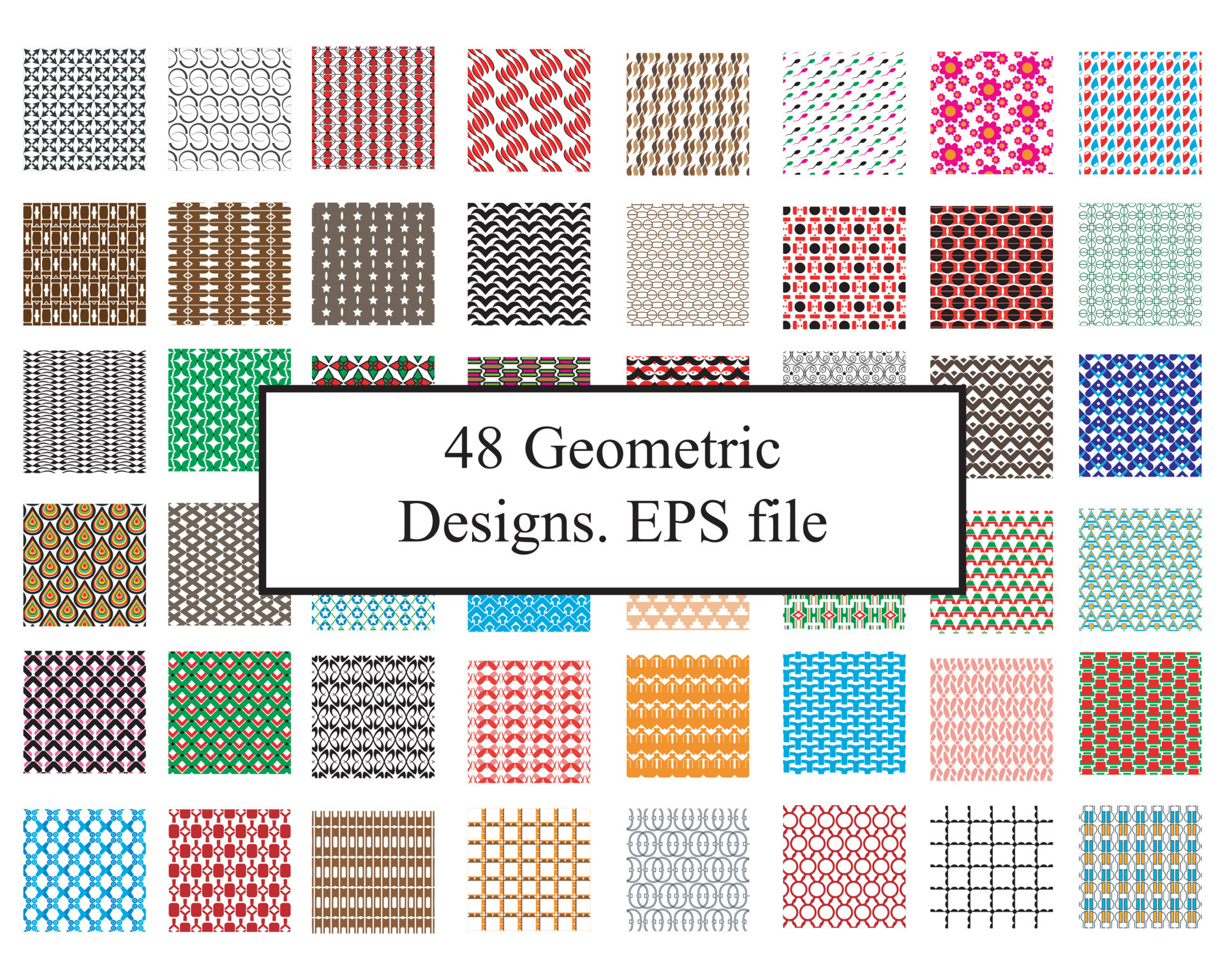 48 Seamless Fabric Patterns, Seamless Textures, Digital Papers ...