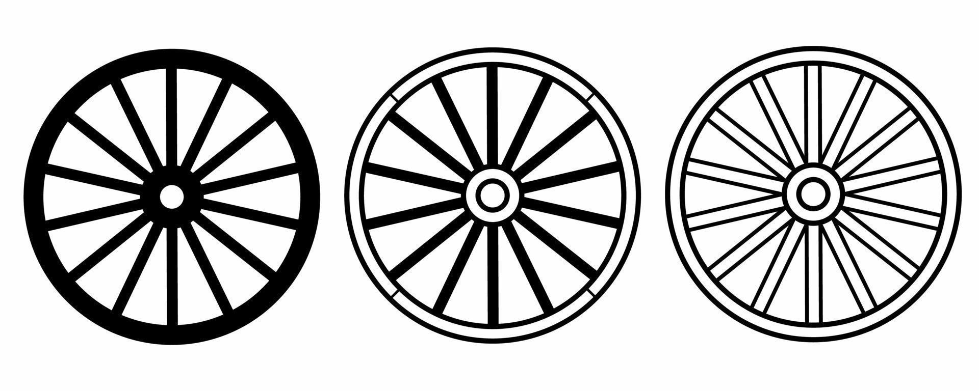 Wagon Wheel Icon Set Isolated On White Background 17741209 Vector Art At Vecteezy
