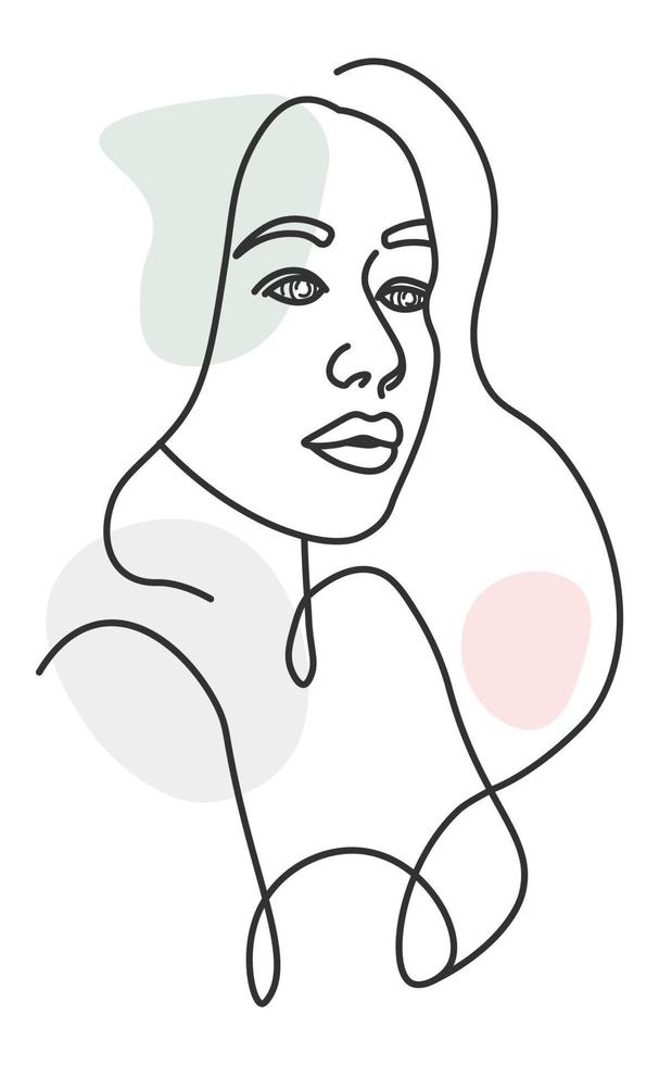 Profile Portrait Of Woman Line Art Drawing Vector 17742617 Vector Art