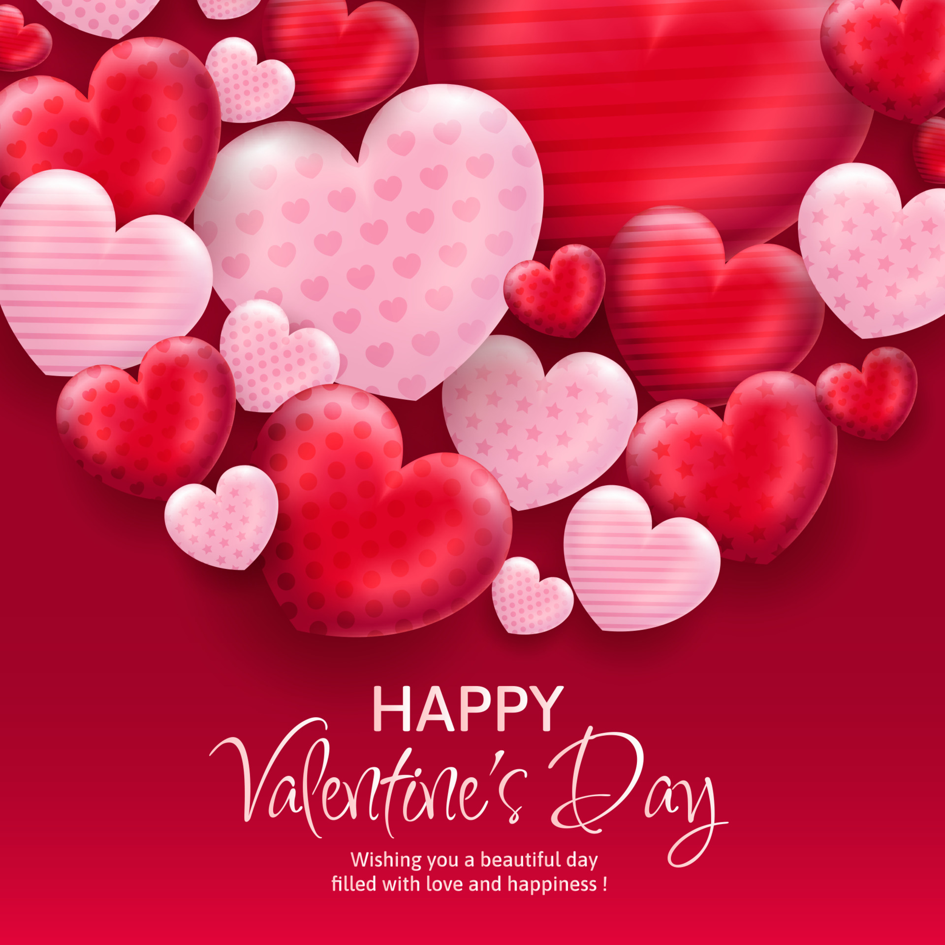 Happy Valentines Day greeting template, love backgrounds for banner ...