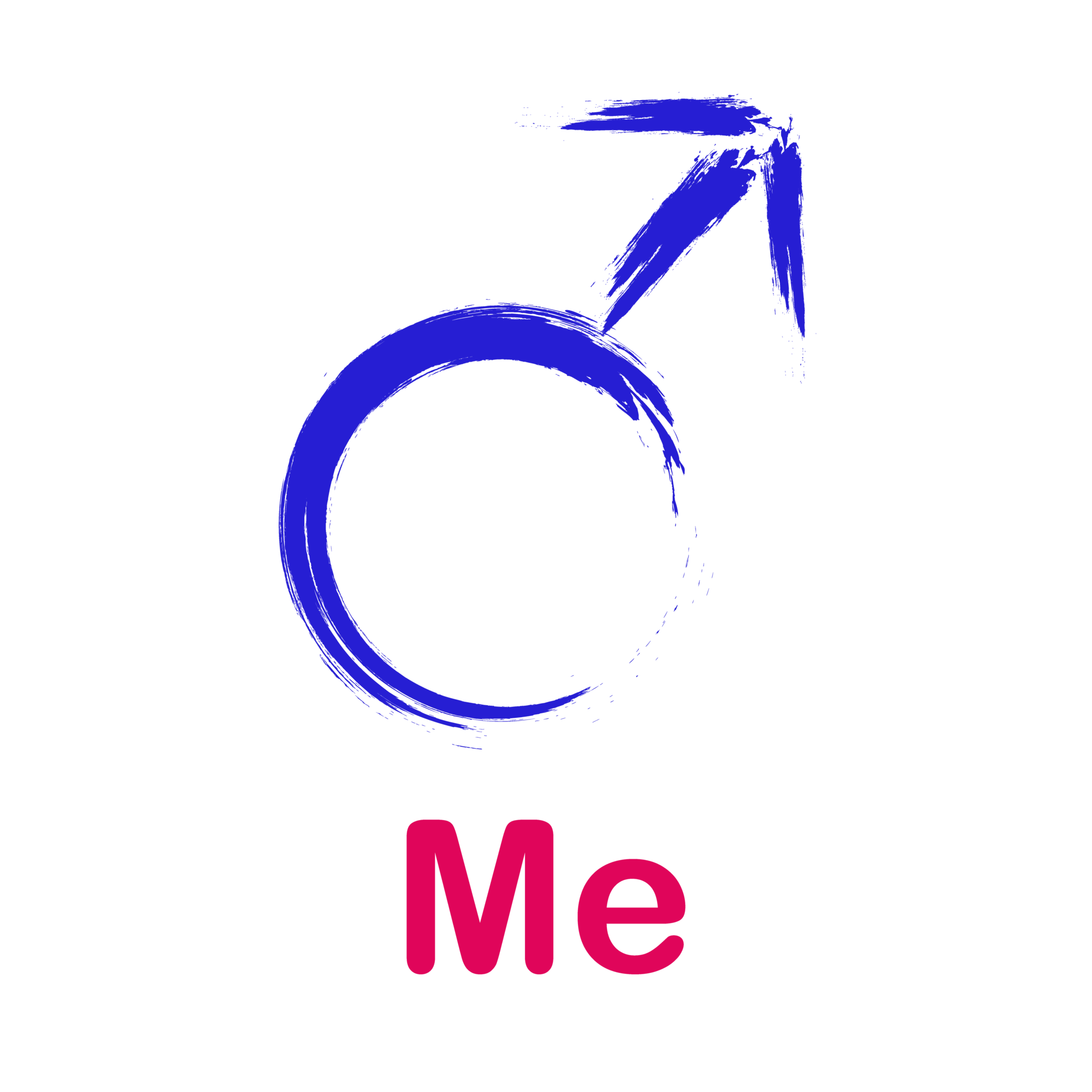 Male Symbol In Pink And Blue Lettering Male Gender Symbol Grunge Style Icon For Room Or