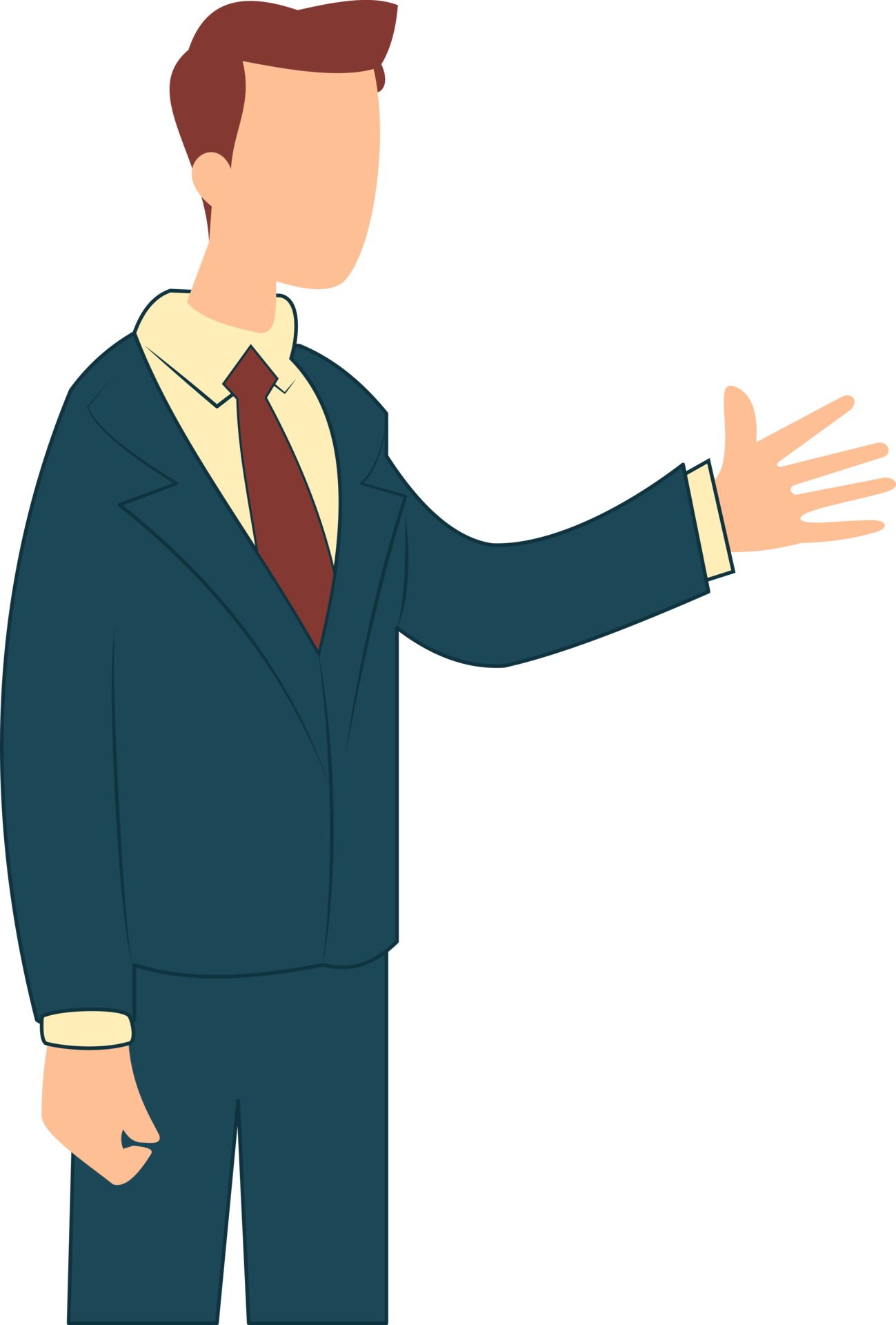 tecknad serie illustration av man stående i kostym med finger pekande ... tecknad serie illustration av man stående i kostym med finger pekande ...