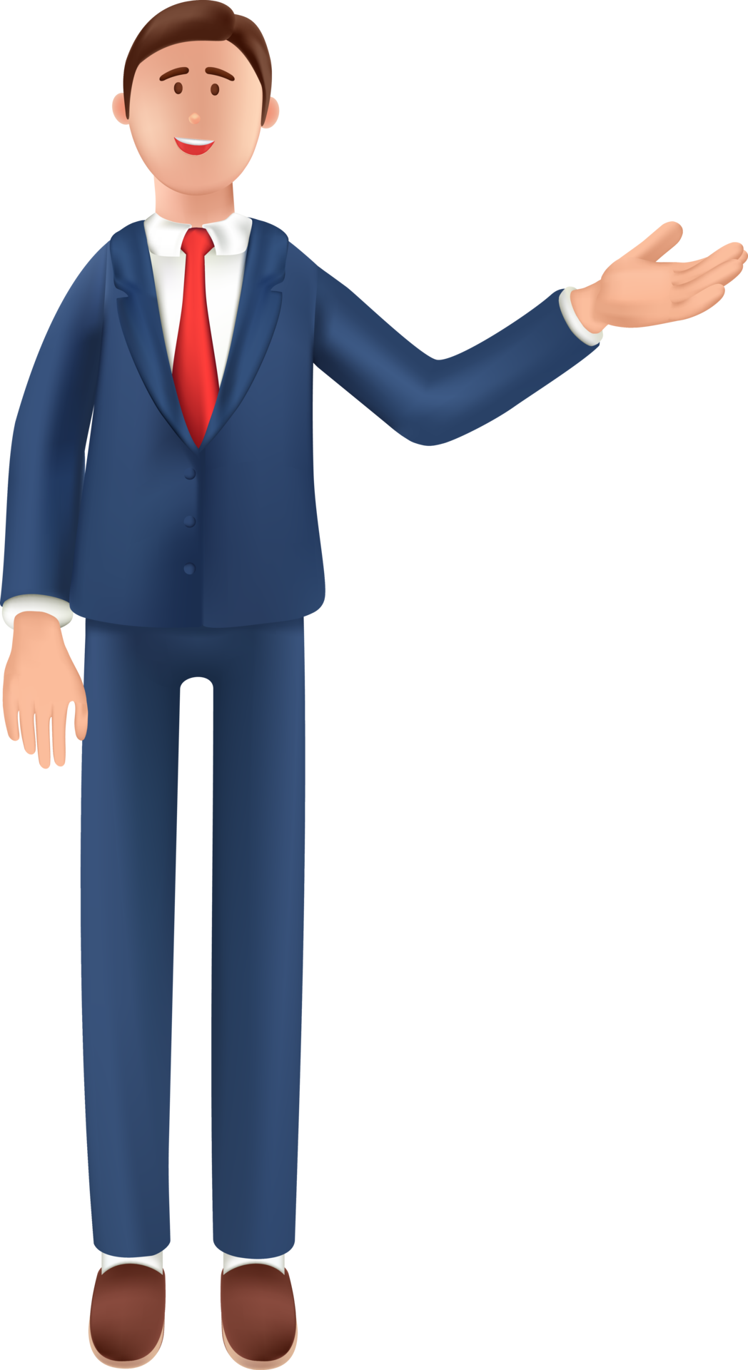 illustration of cartoon businessman standing in suit with finger ...