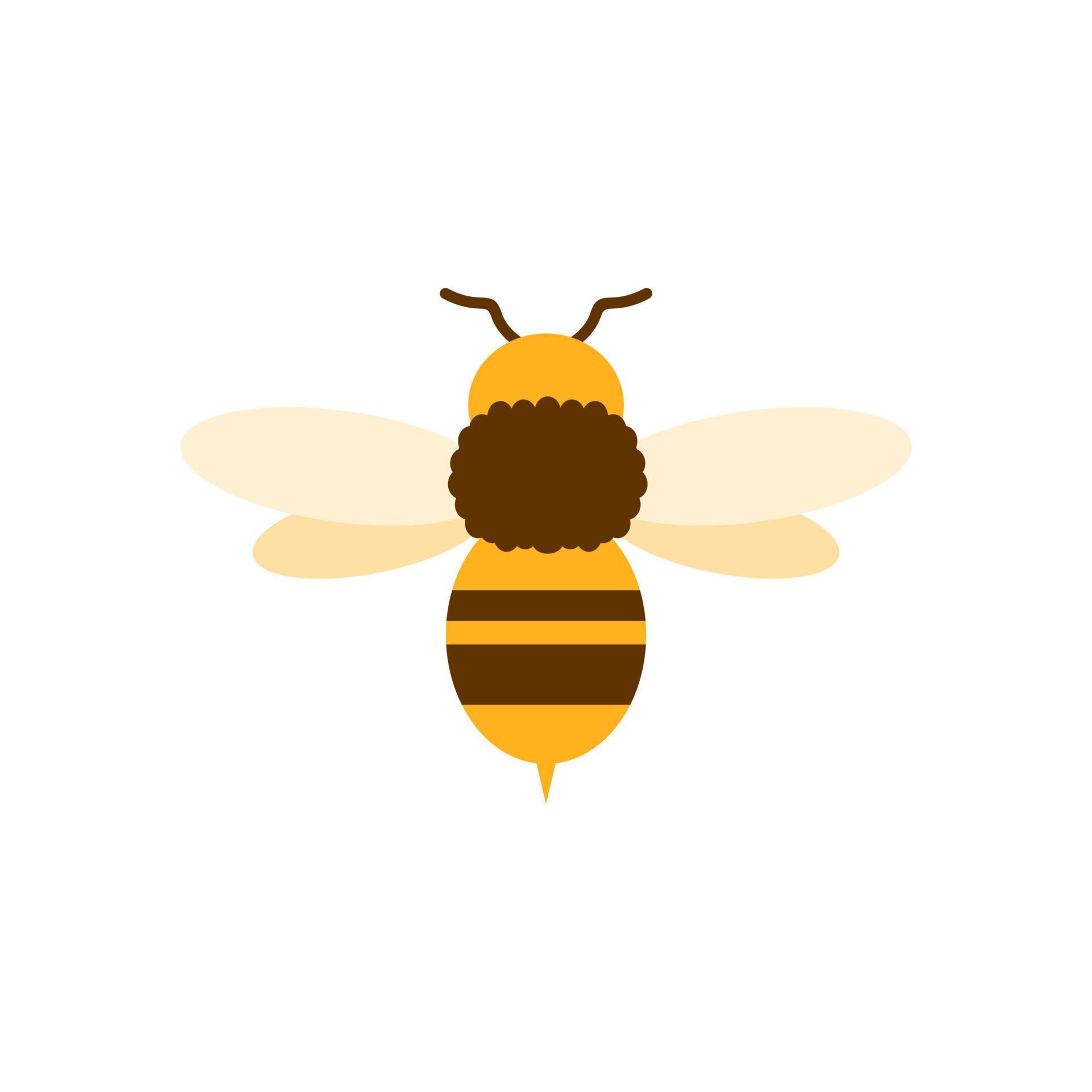 honey bee flat design vector illustration. Cute Bumble Bee. bumblebee ...