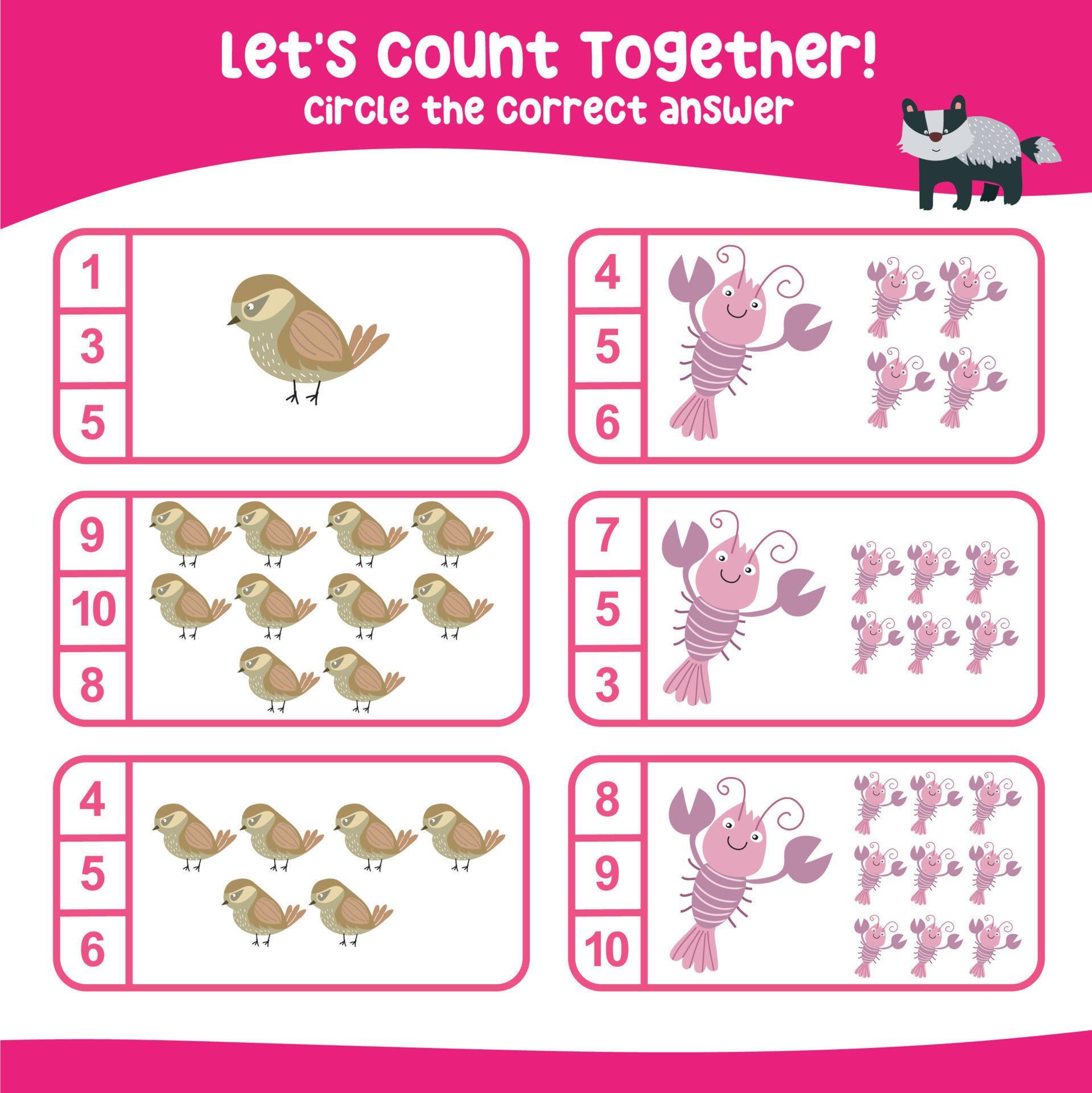 Lets count together worksheet. Educational printable math worksheet ...