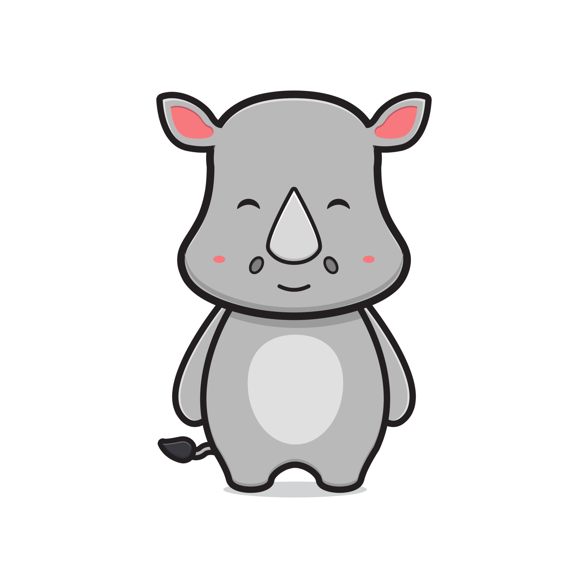 Cute rhino mascot cartoon icon illustration 17749220 Vector Art at Vecteezy