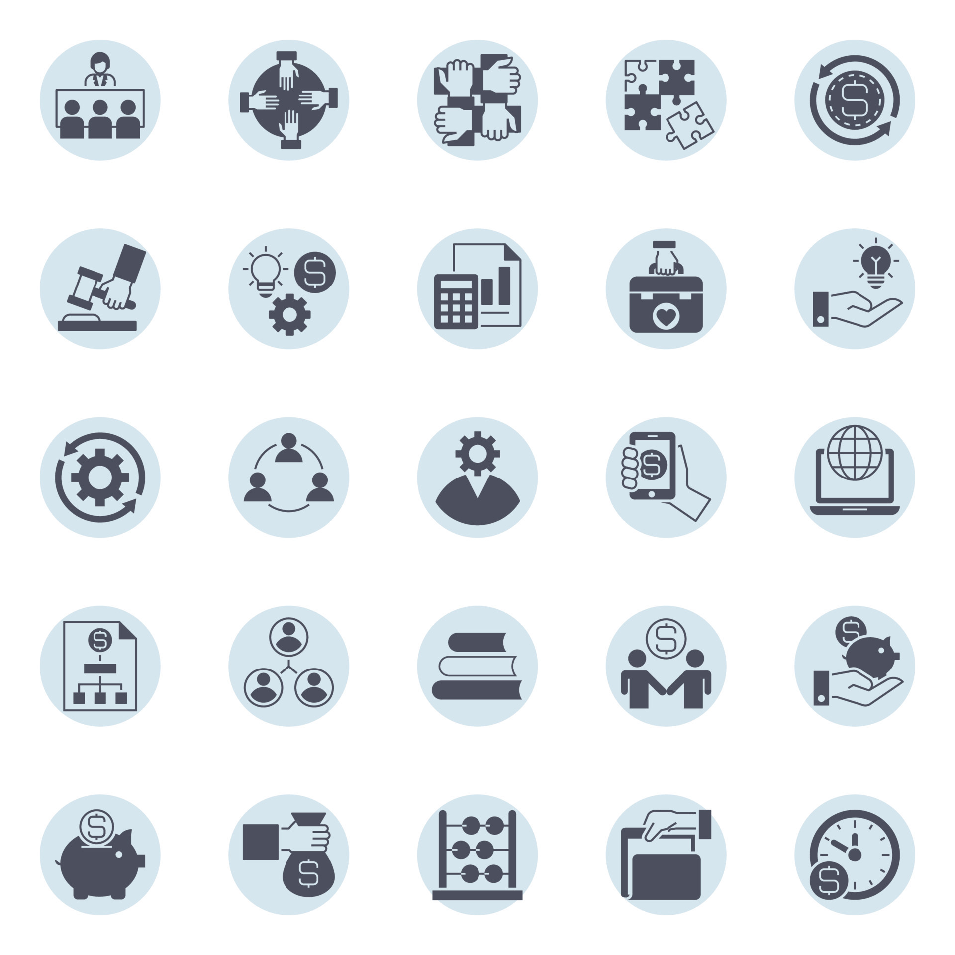 Circle glyph icons for Business. 17757017 Vector Art at Vecteezy