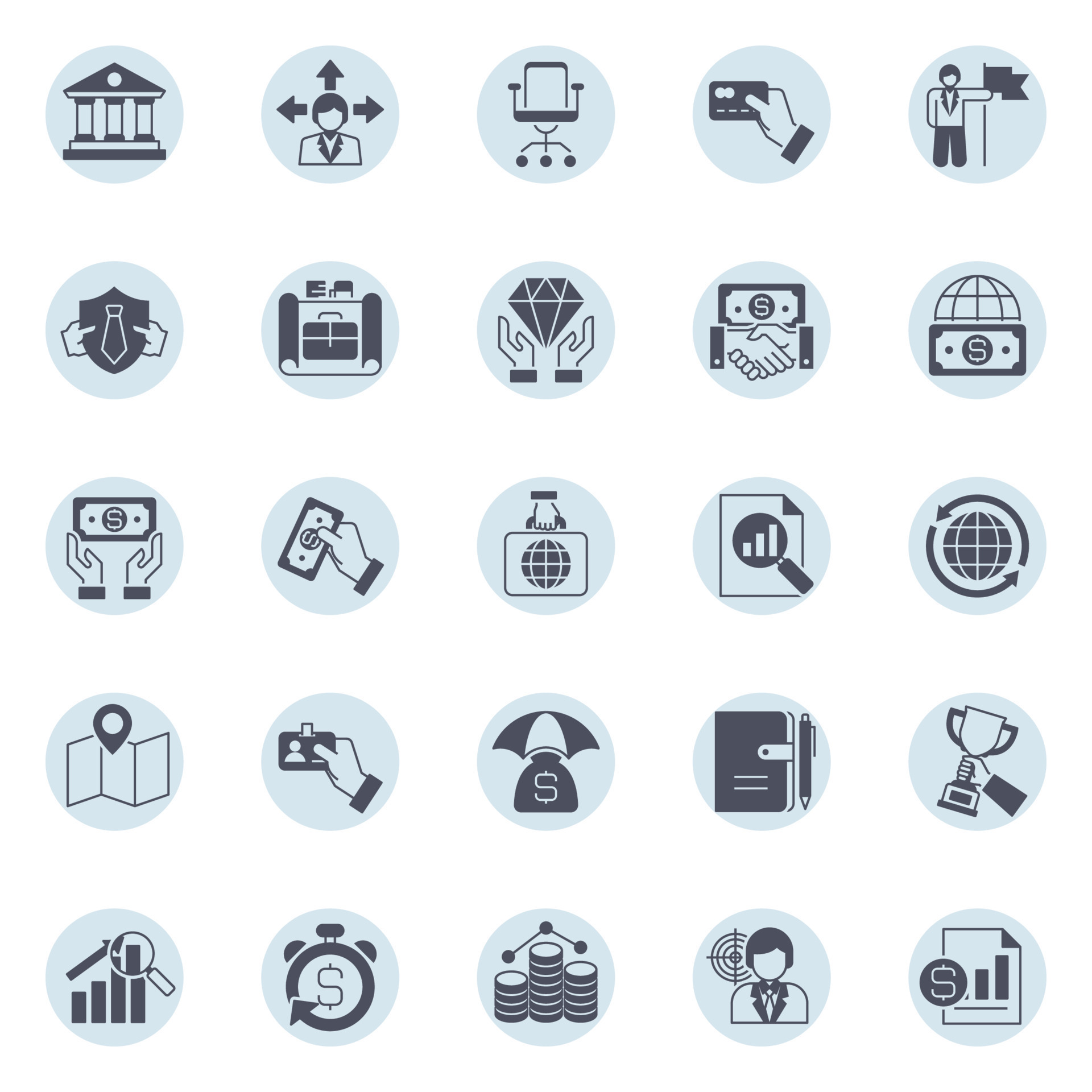 Circle glyph icons for Business. 17757020 Vector Art at Vecteezy