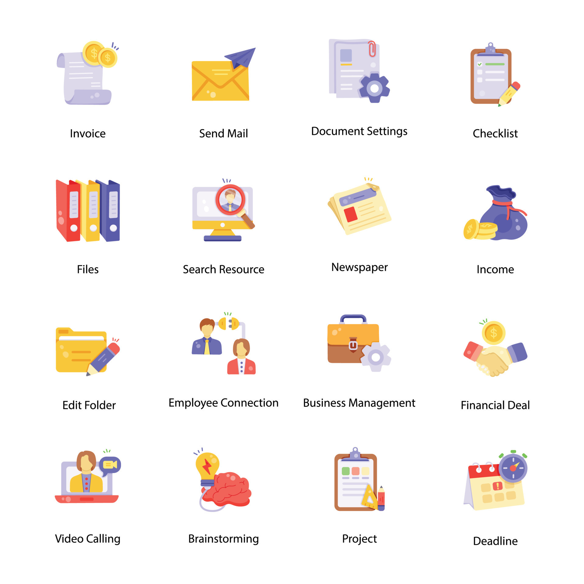 Pack of Admin Flat Icons 17757202 Vector Art at Vecteezy