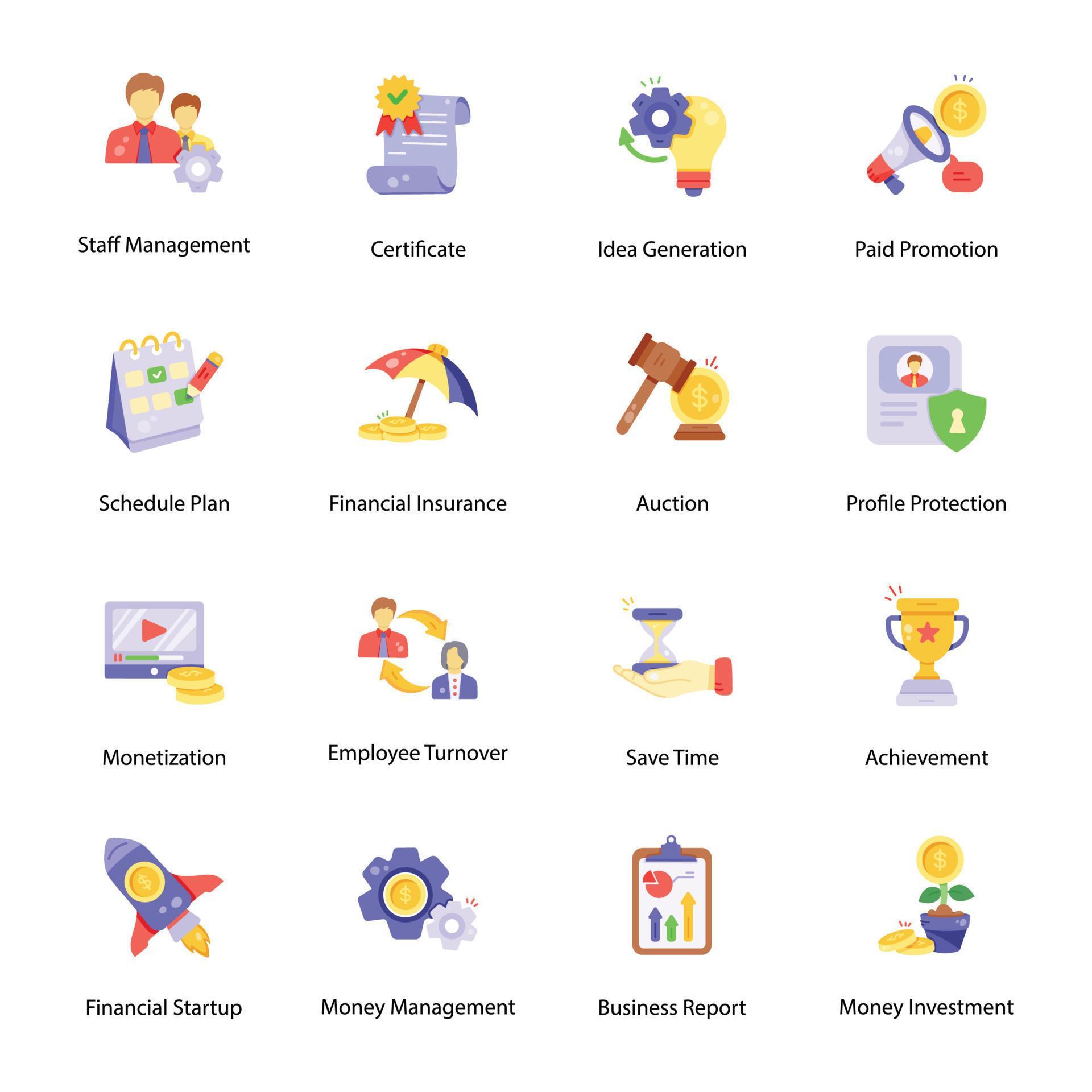 Collection of Administration Flat Icons 17757218 Vector Art at Vecteezy