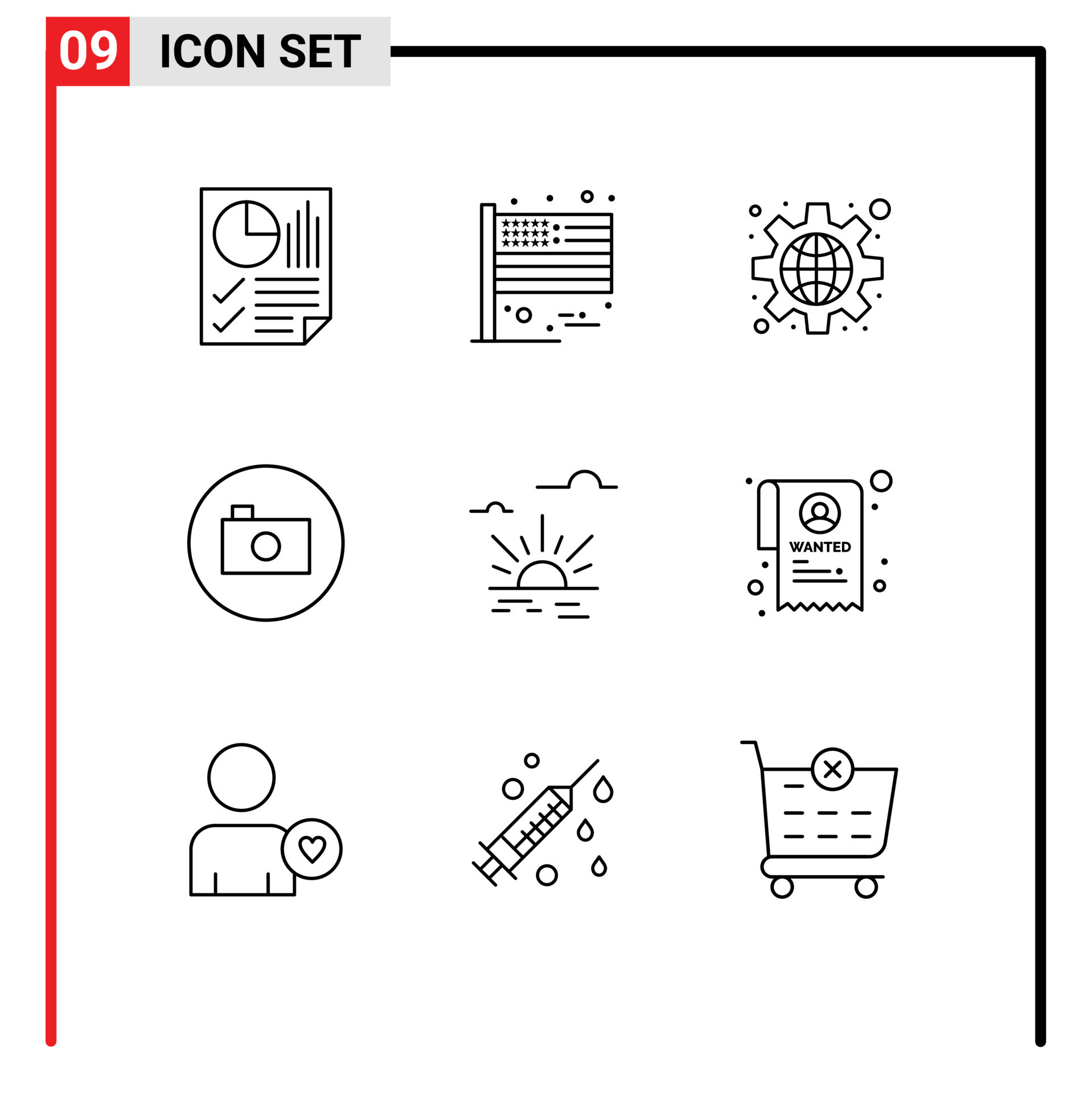 9 Thematic Vector Outlines And Editable Symbols Of Sun Media Player Usa