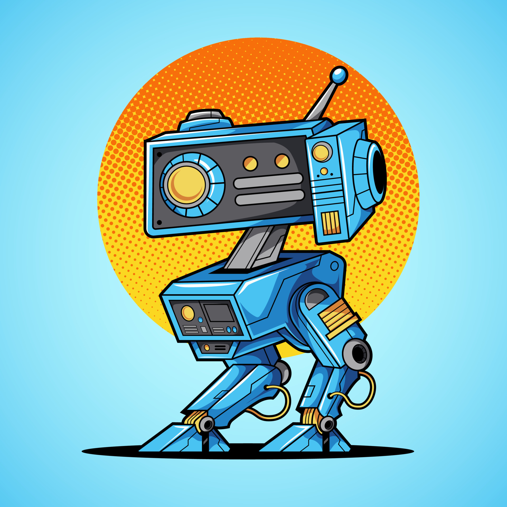 Two legged robot 17762952 Vector Art at Vecteezy