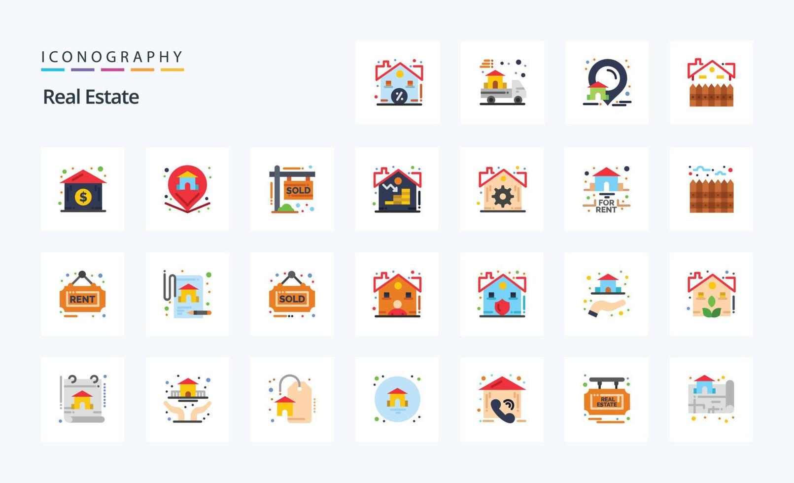 25 Real Estate Flat color icon pack 17768396 Vector Art at Vecteezy