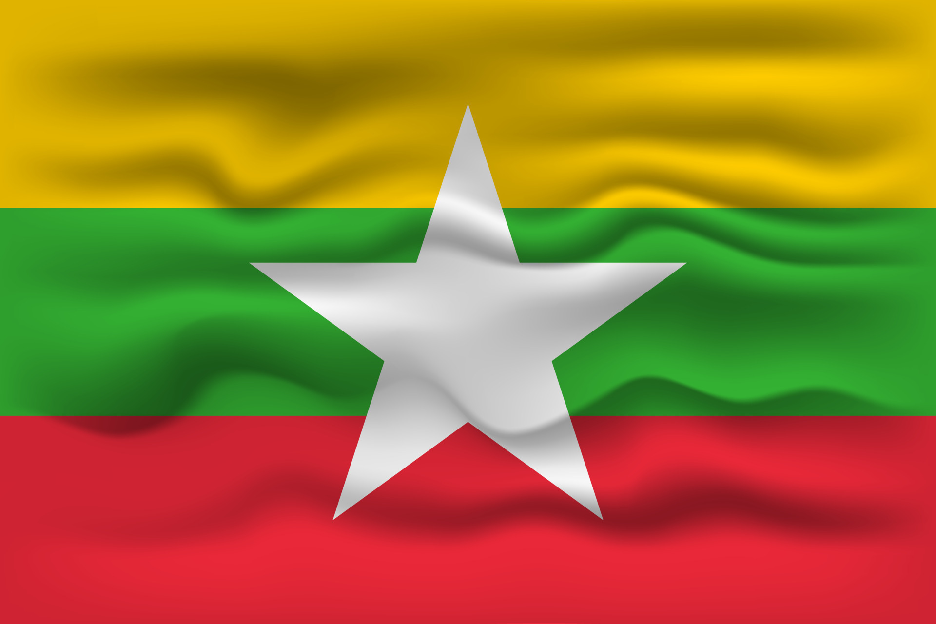 Waving Flag Of The Country Myanmar Vector Illustration 17768493