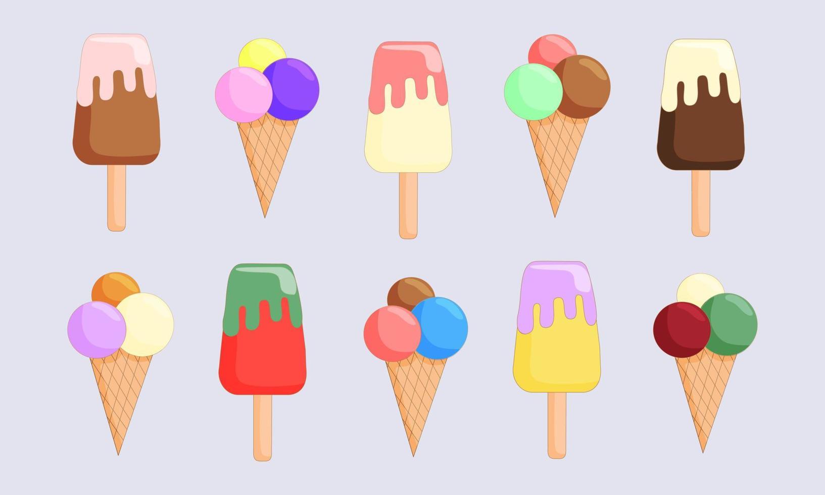 Conjunto De Helados De Diferentes Sabores 17769630 Vector En Vecteezy