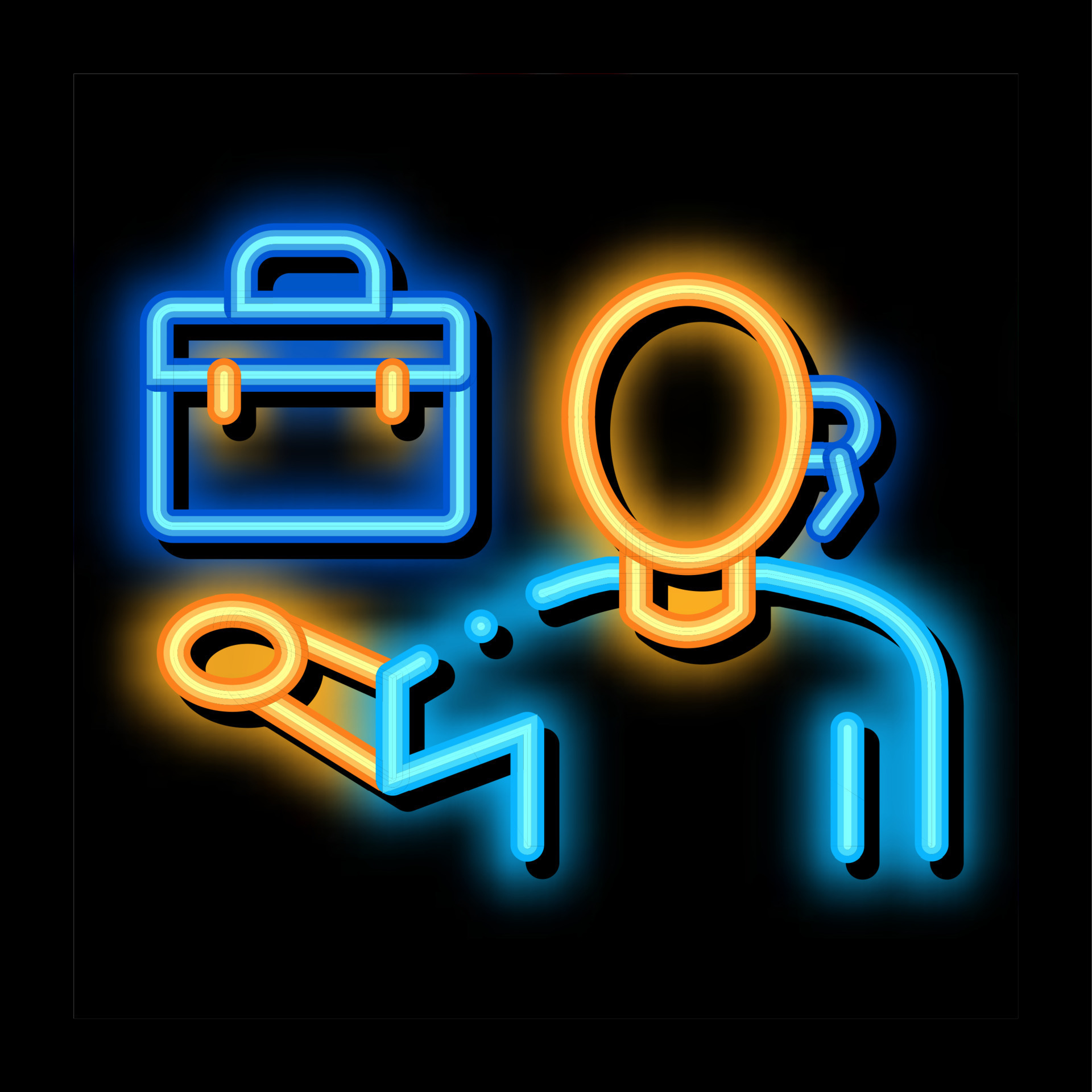problems about work neon glow icon illustration 17769913 Vector Art at ...