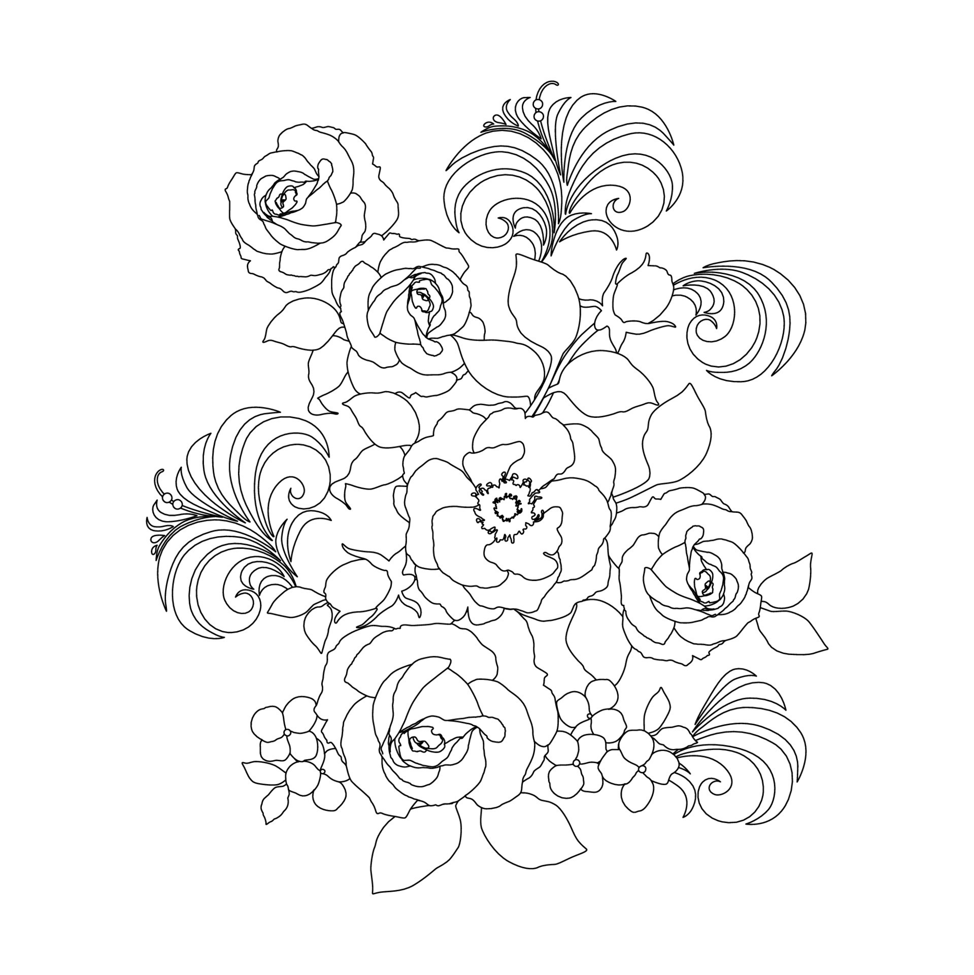 Design Patterns Flowers Drawing