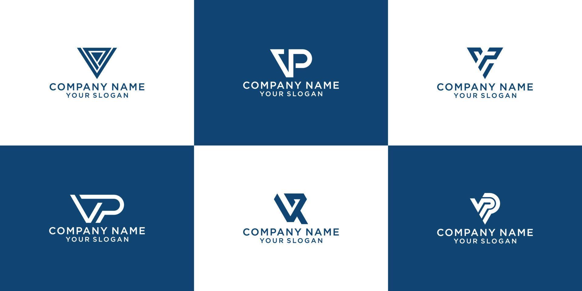 Set of creative letter vp logo design template 17774664 Vector Art at Vecteezy