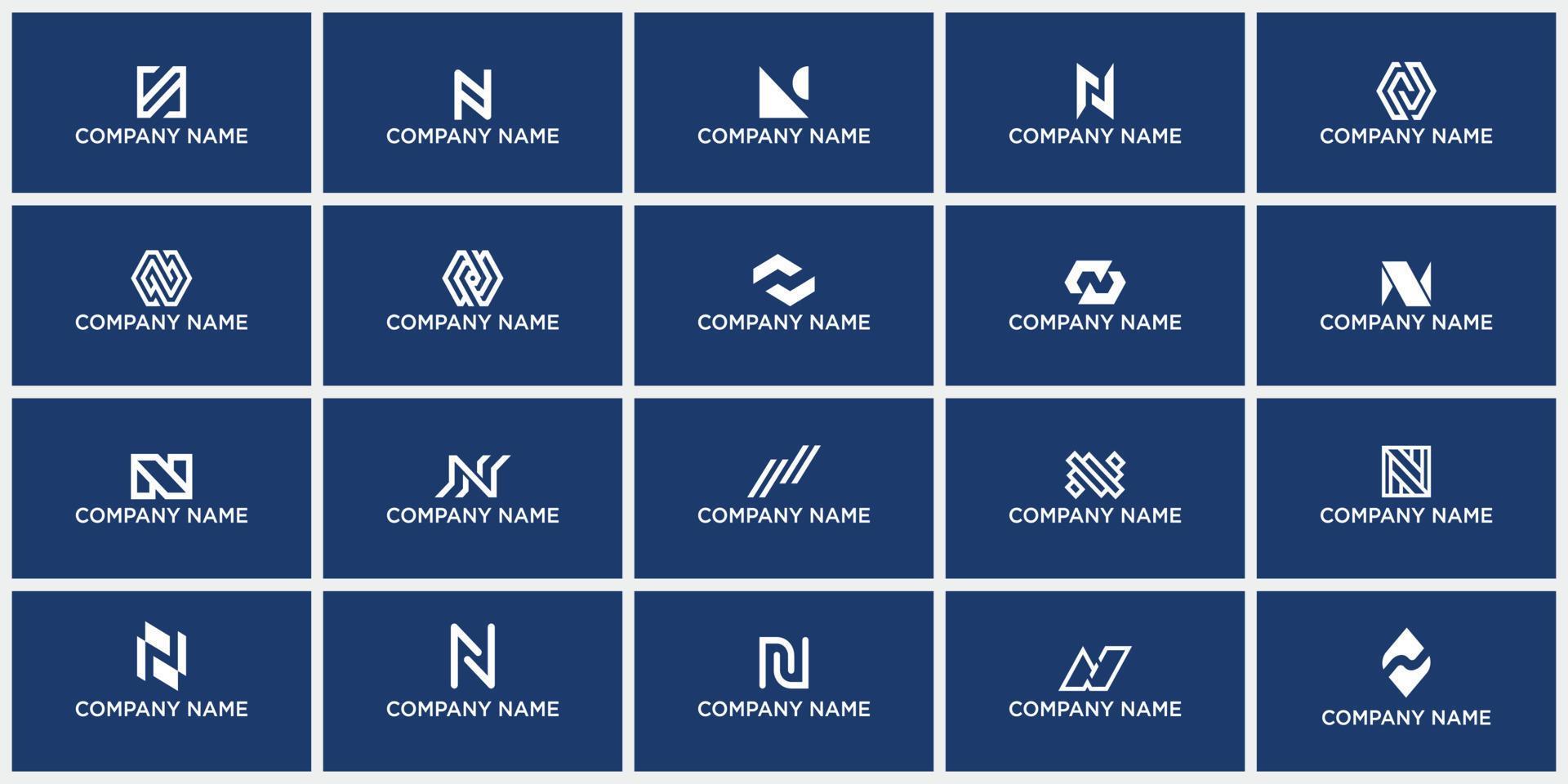 Letter n logo vector design collection for branding company. Logo can be used for icon, brand ...