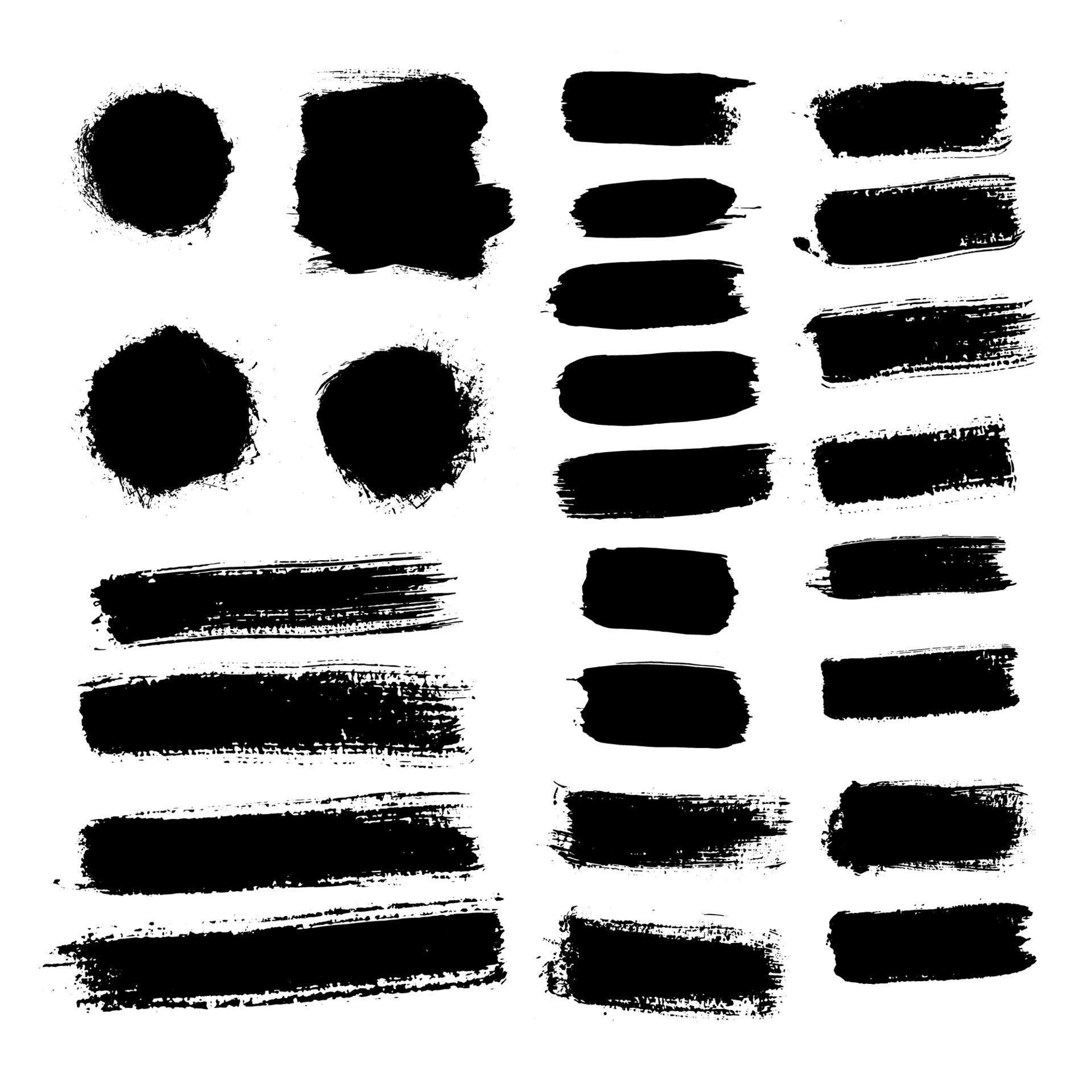 Vector set grunge brush stroke,black paintbrush,texture background ...