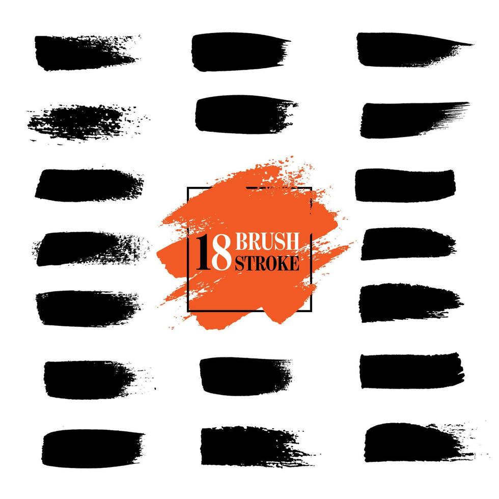 Vector set Grunge brush stroke. 17775585 Vector Art at Vecteezy