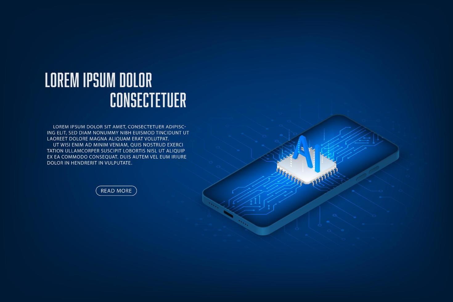 Vector isometric mobilephone Artificial Intelligence text effect with ... Vector isometric mobilephone Artificial Intelligence text effect with ...