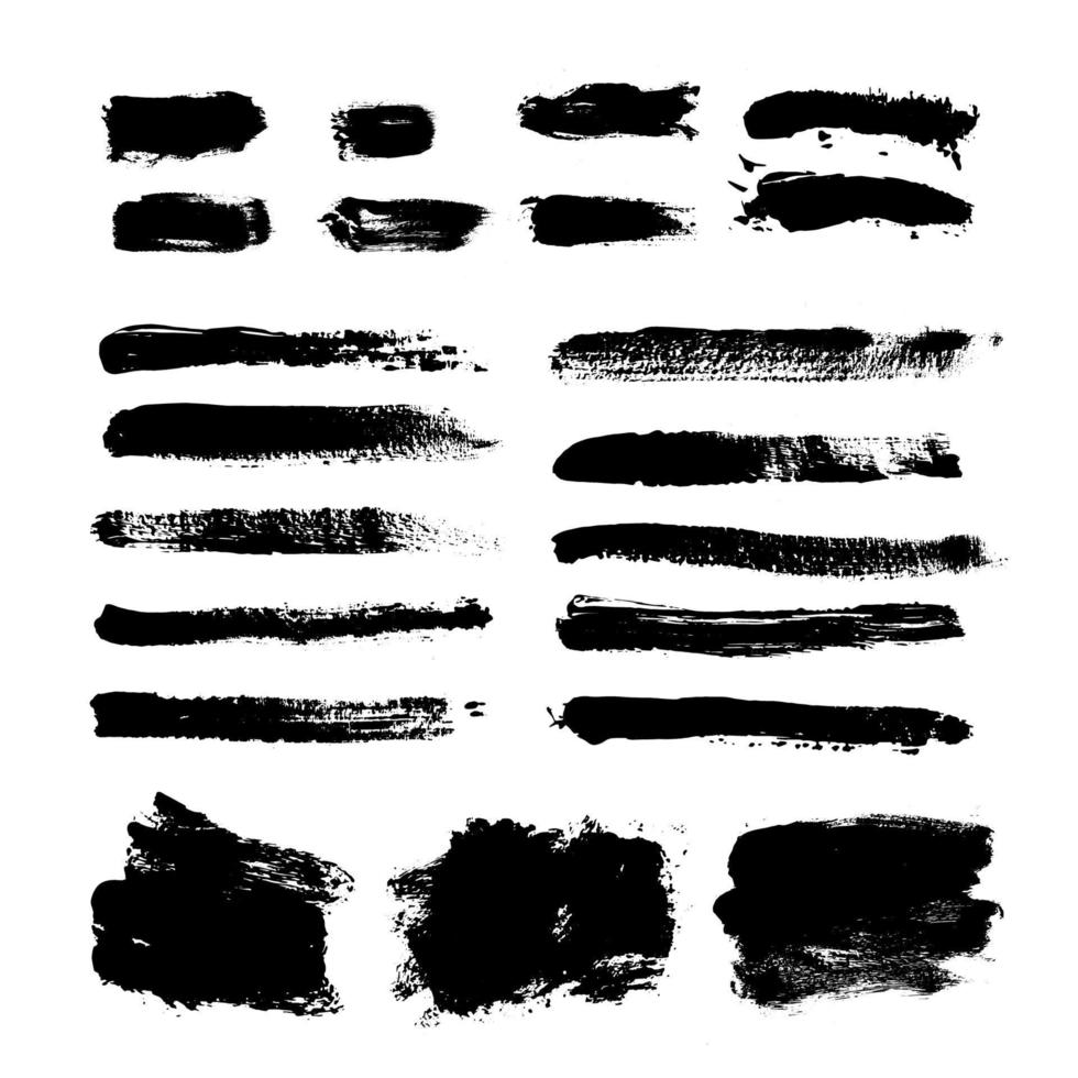 Vector set grunge brush stroke. Black paint brush hand drawn. 17775948 ...