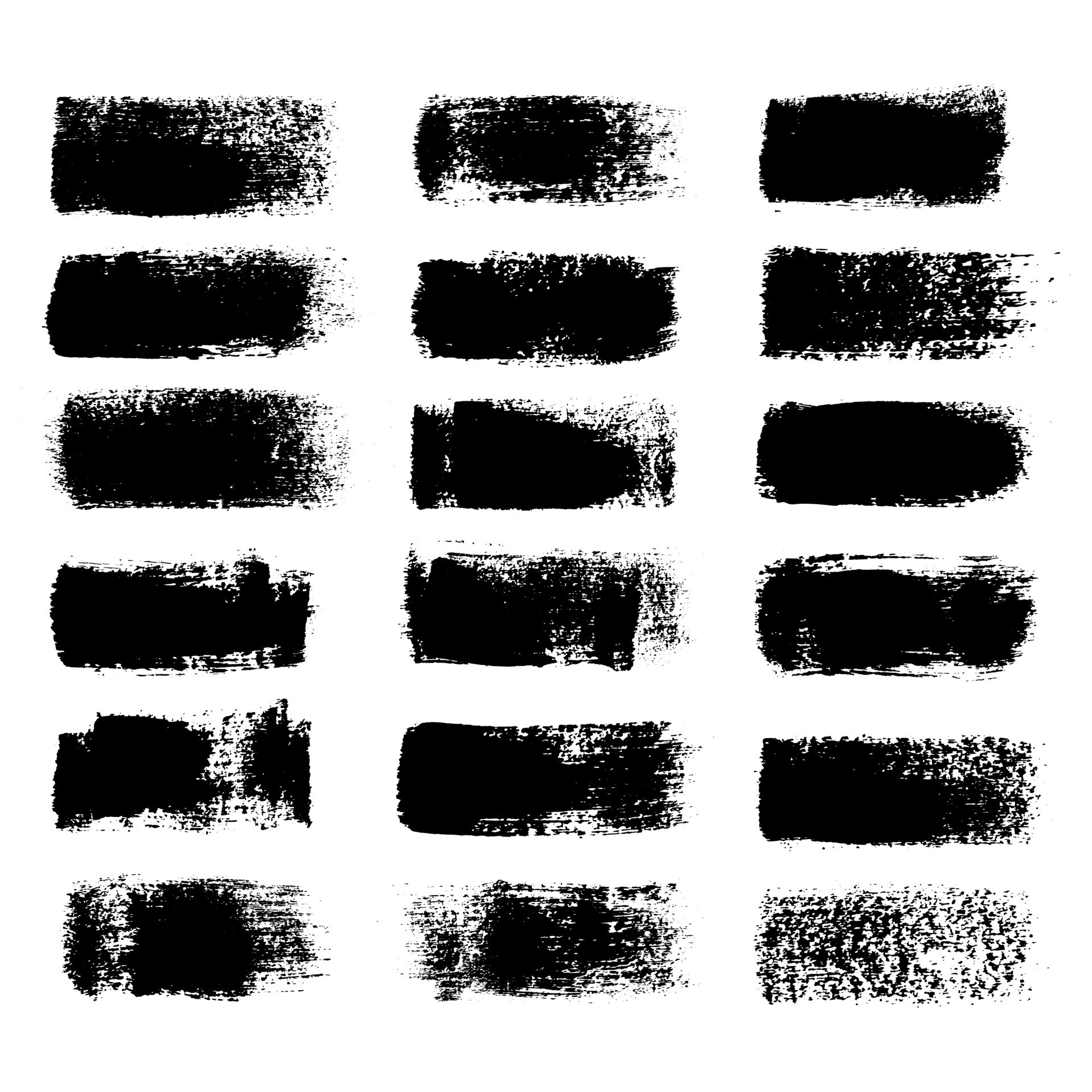 Vector set of black ink texture brush,Grunge brush stroke collection ...
