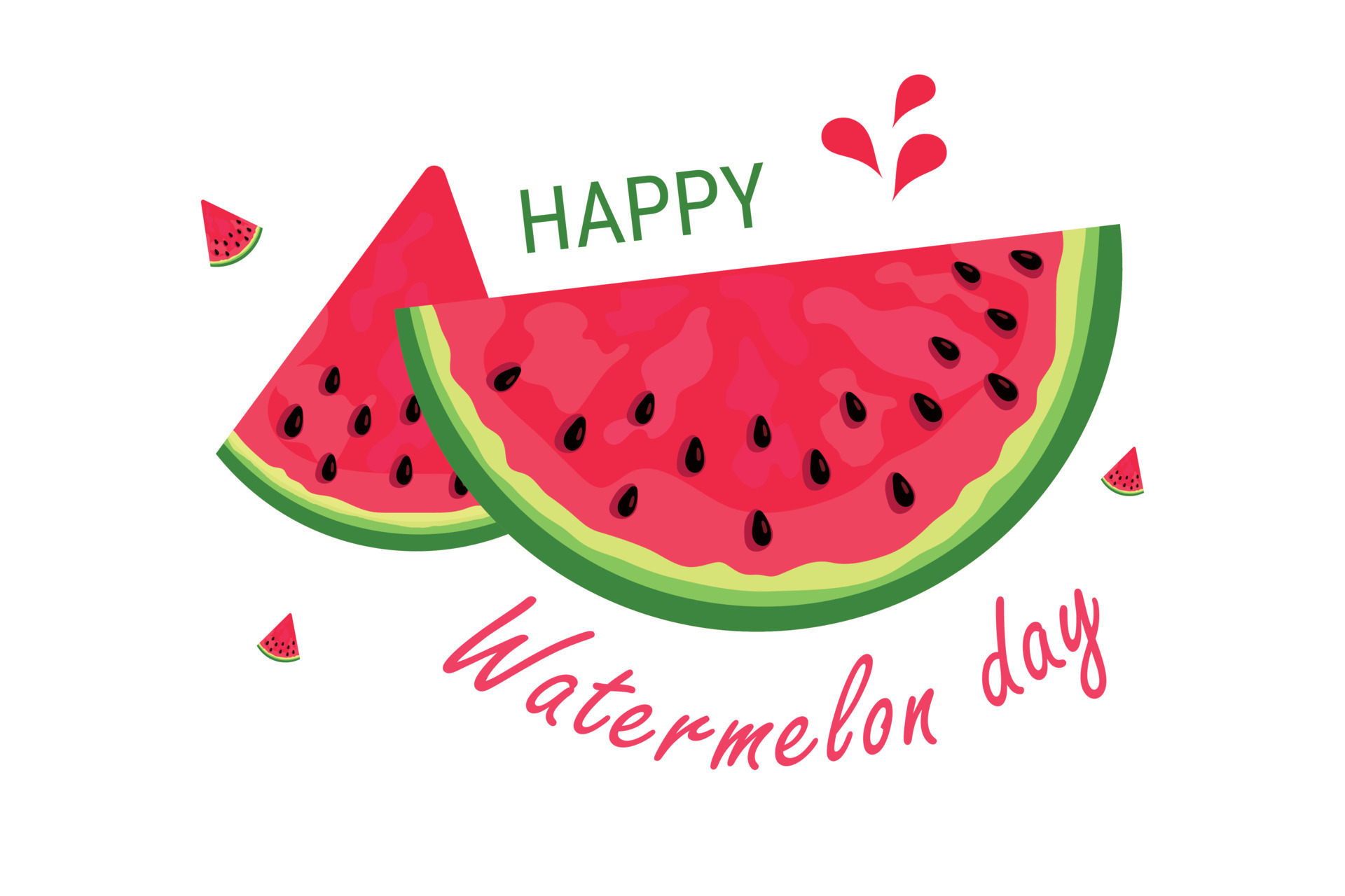 Watermelon Day. the third of August. Leaflet, poster, banner, postcard ...