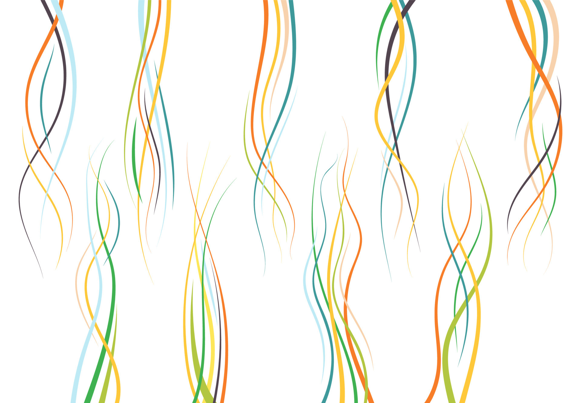 Set Of Abstract Color Curved Lines Wave Design Element Vector