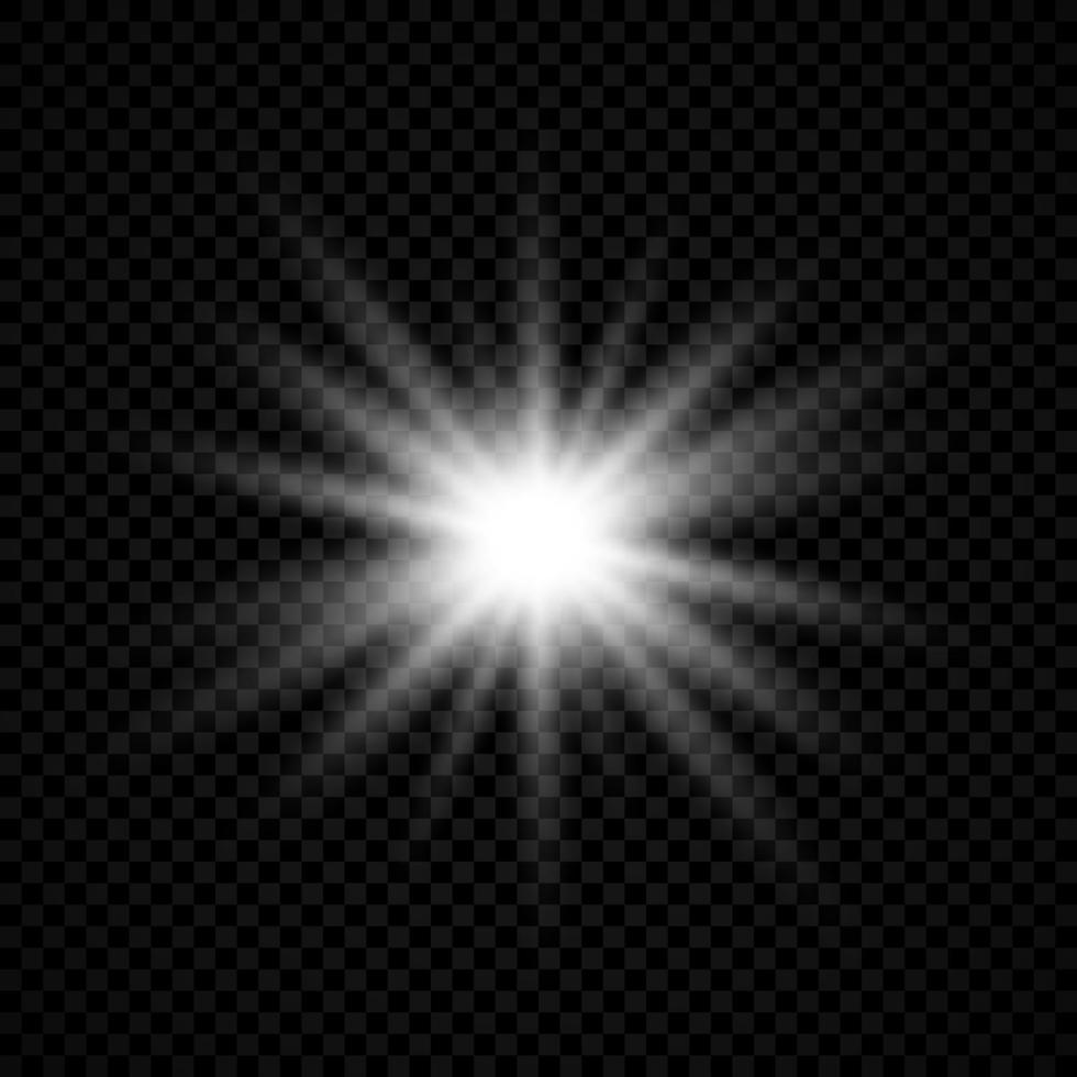 Light effect of lens flares. White glowing lights starburst effects with sparkles on a ...