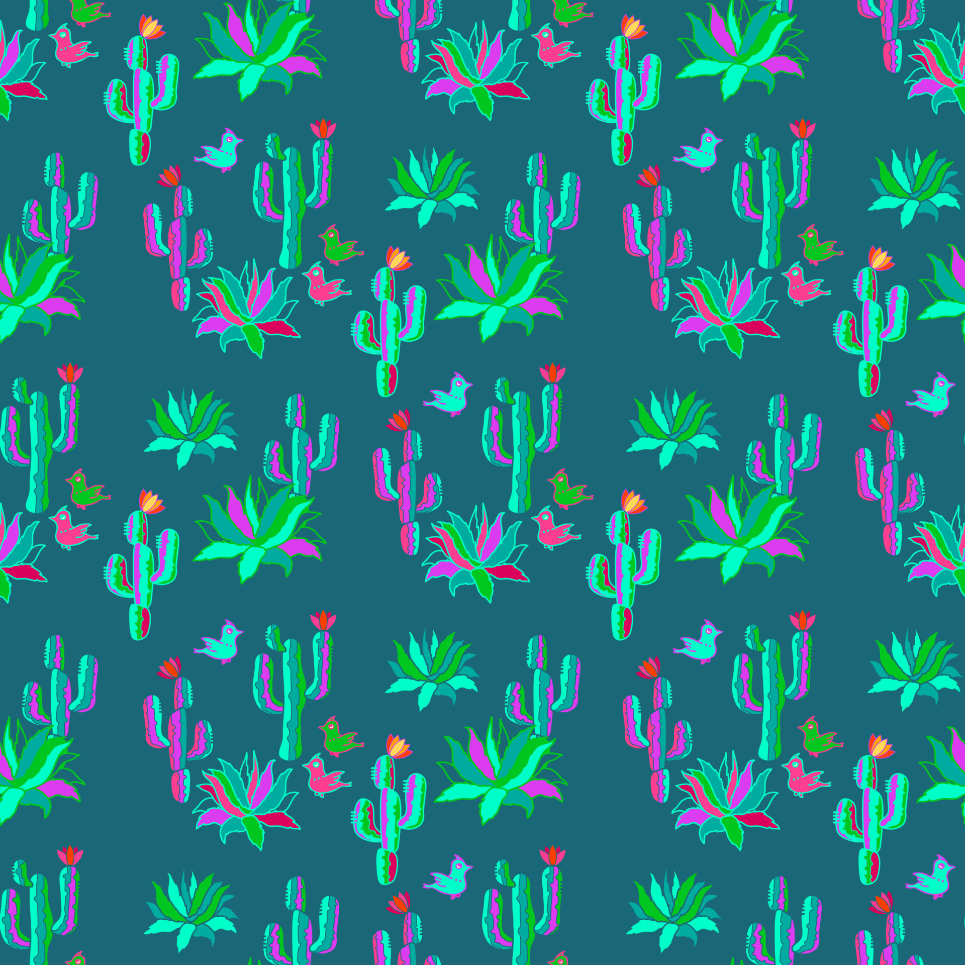 Cacti And Agave Cartoon Hand Drawn Mexican Vector Seamless Pattern 17777823 Vector Art At Vecteezy